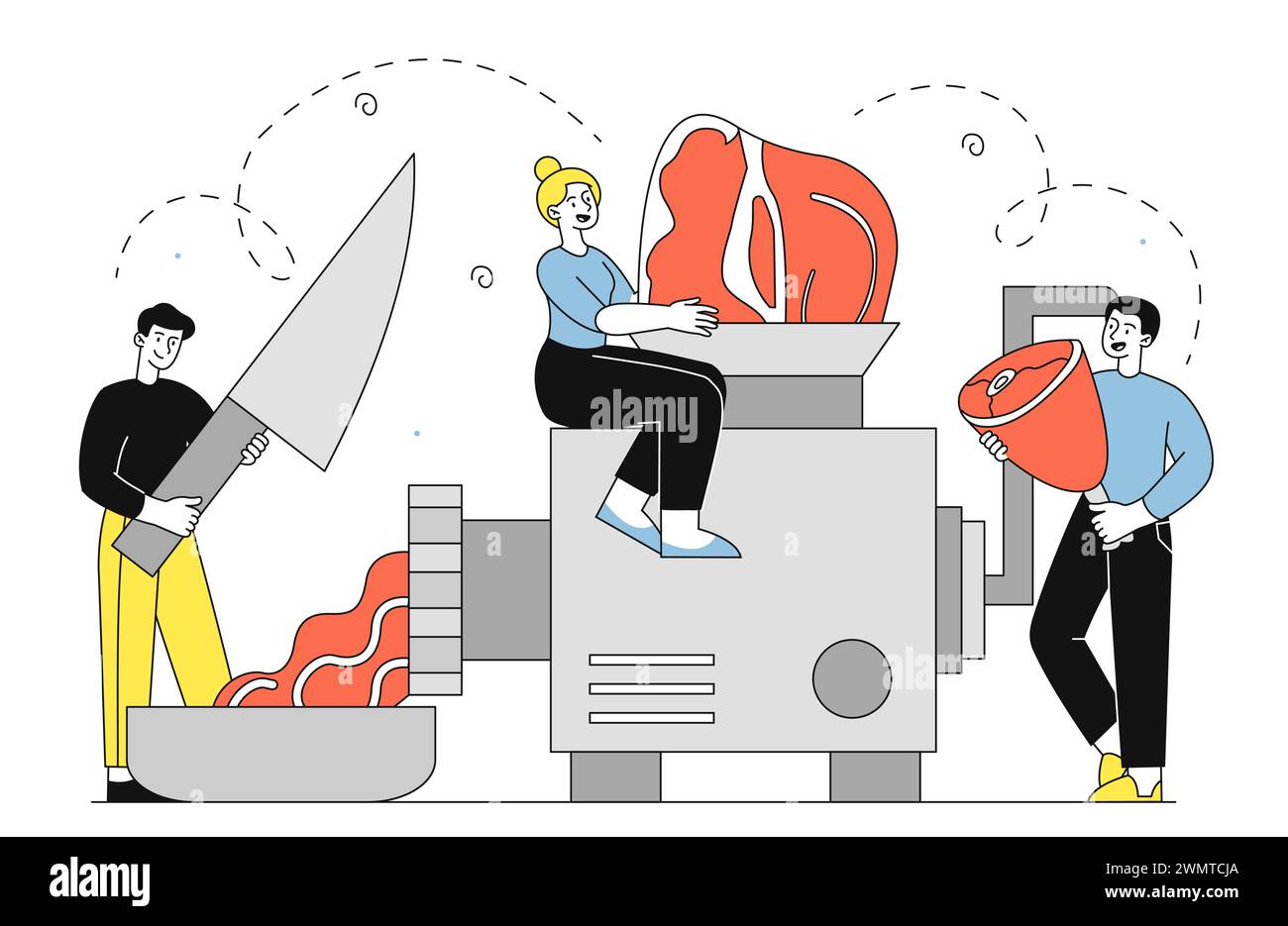 Meat products smoked ham Stock Vector Images - Alamy