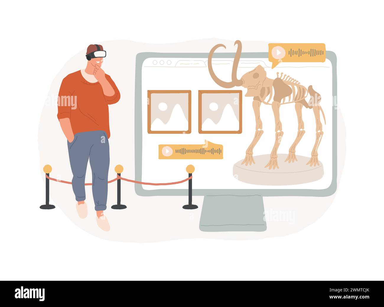 Online museum tours isolated concept vector illustration. Free virtual ...