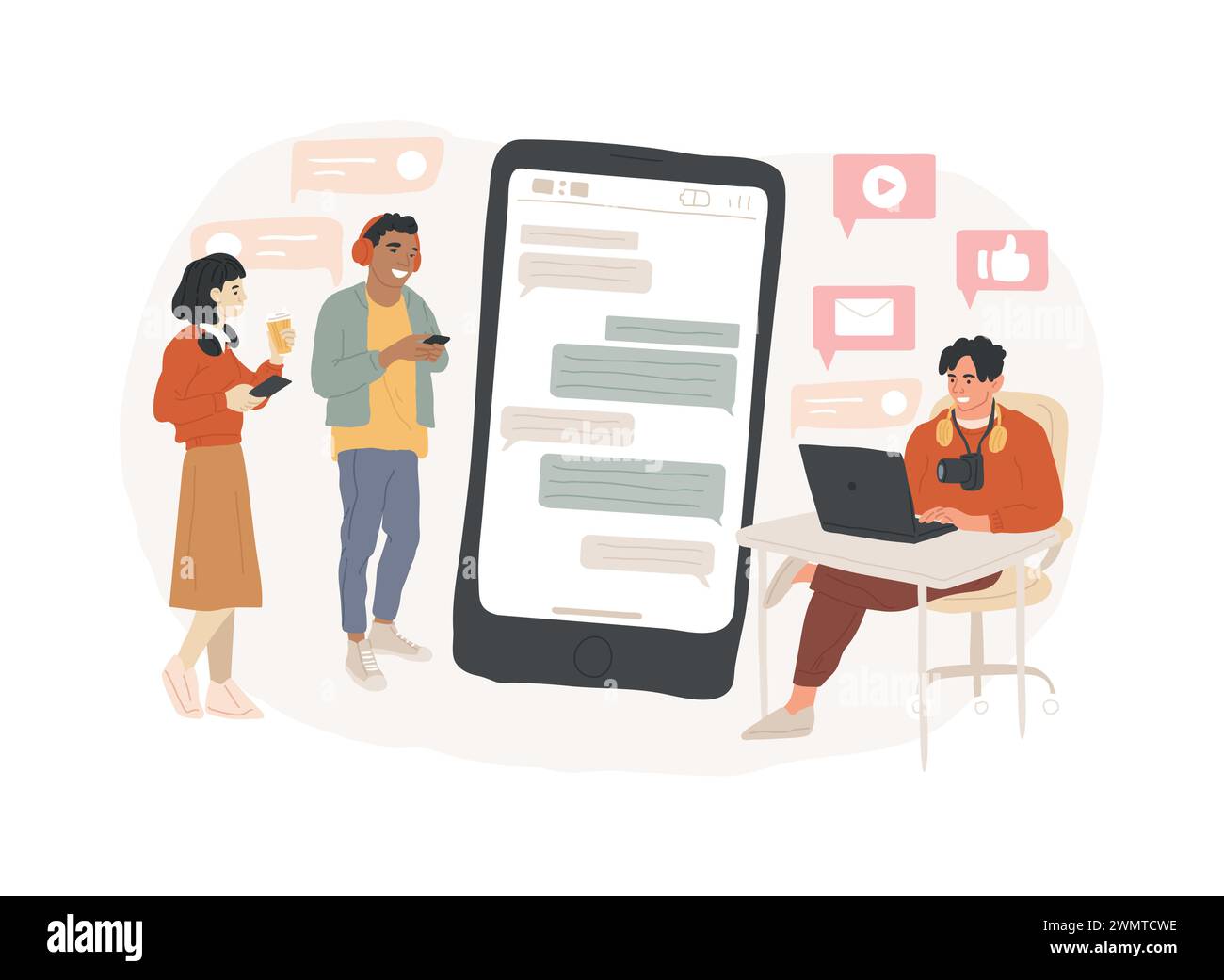 Generation y technology Stock Vector Images - Alamy