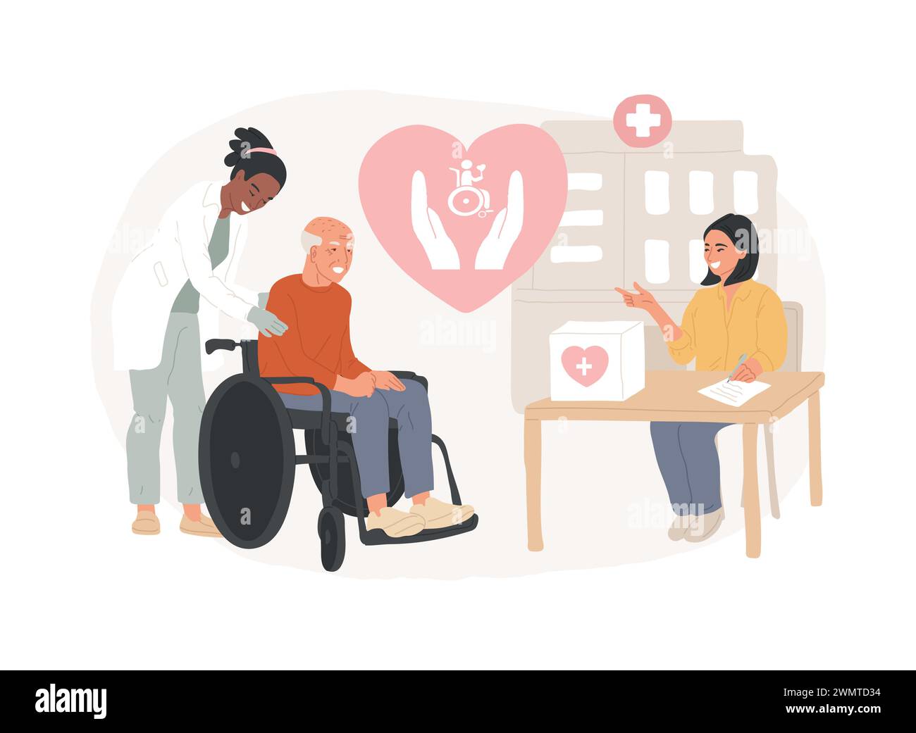 Social services isolated concept vector illustration. Social work ...