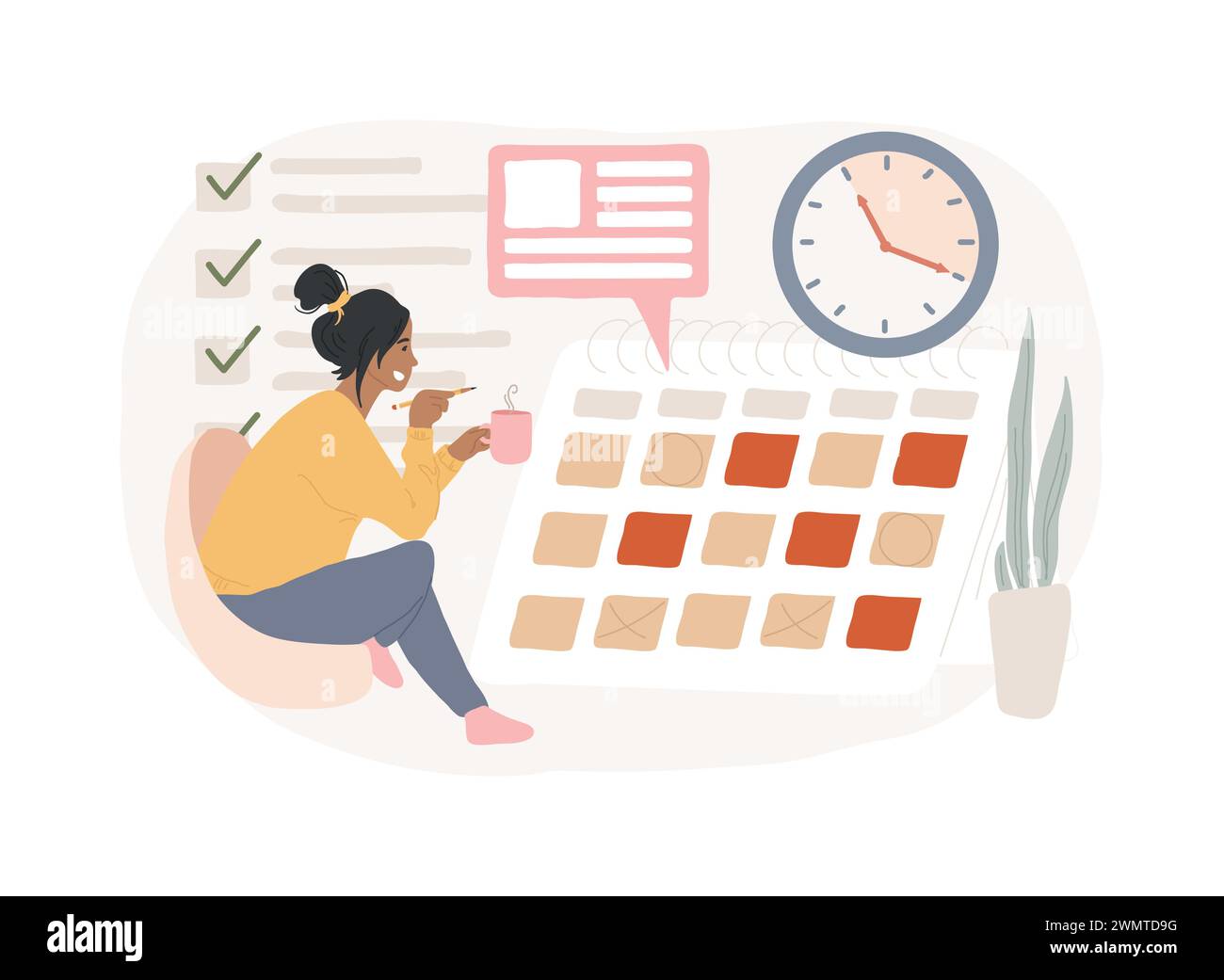 Set up daily schedule isolated concept vector illustration. Quarantine ... Set up daily schedule isolated concept vector illustration. Quarantine ...