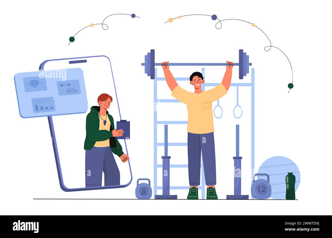 Online training young fit Cut Out Stock Images & Pictures - Alamy