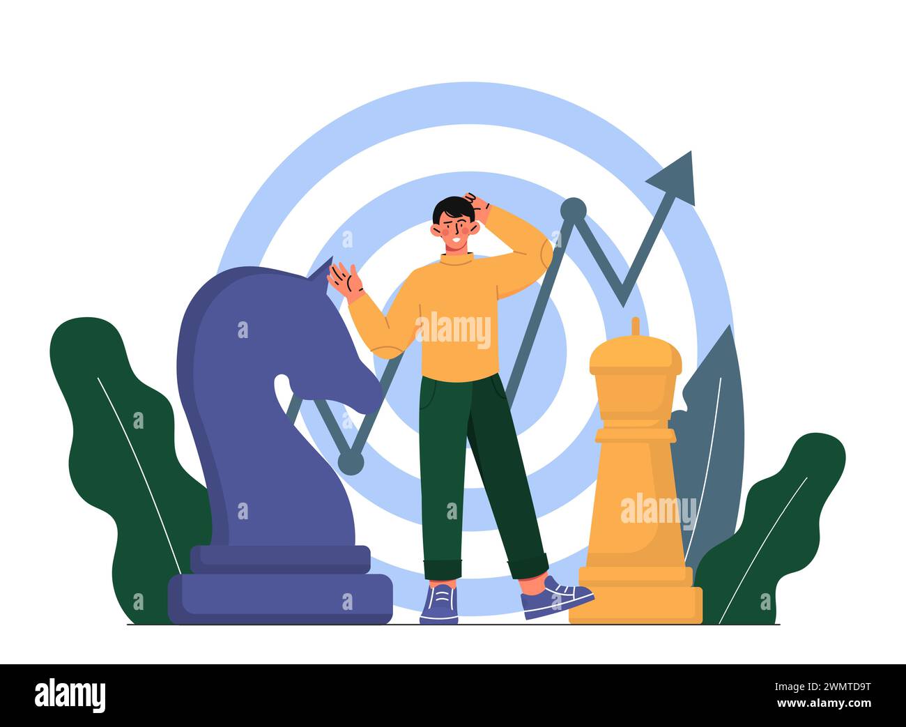 Man with business strategy vector Stock Vector Image & Art - Alamy