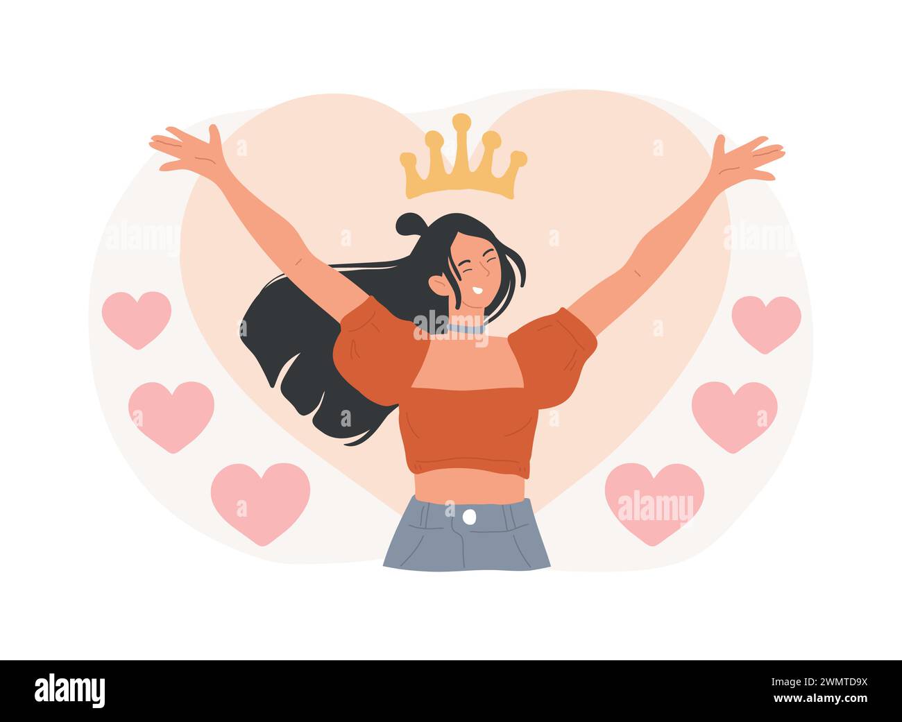 Self-concept isolated concept vector illustration. Positive self ...
