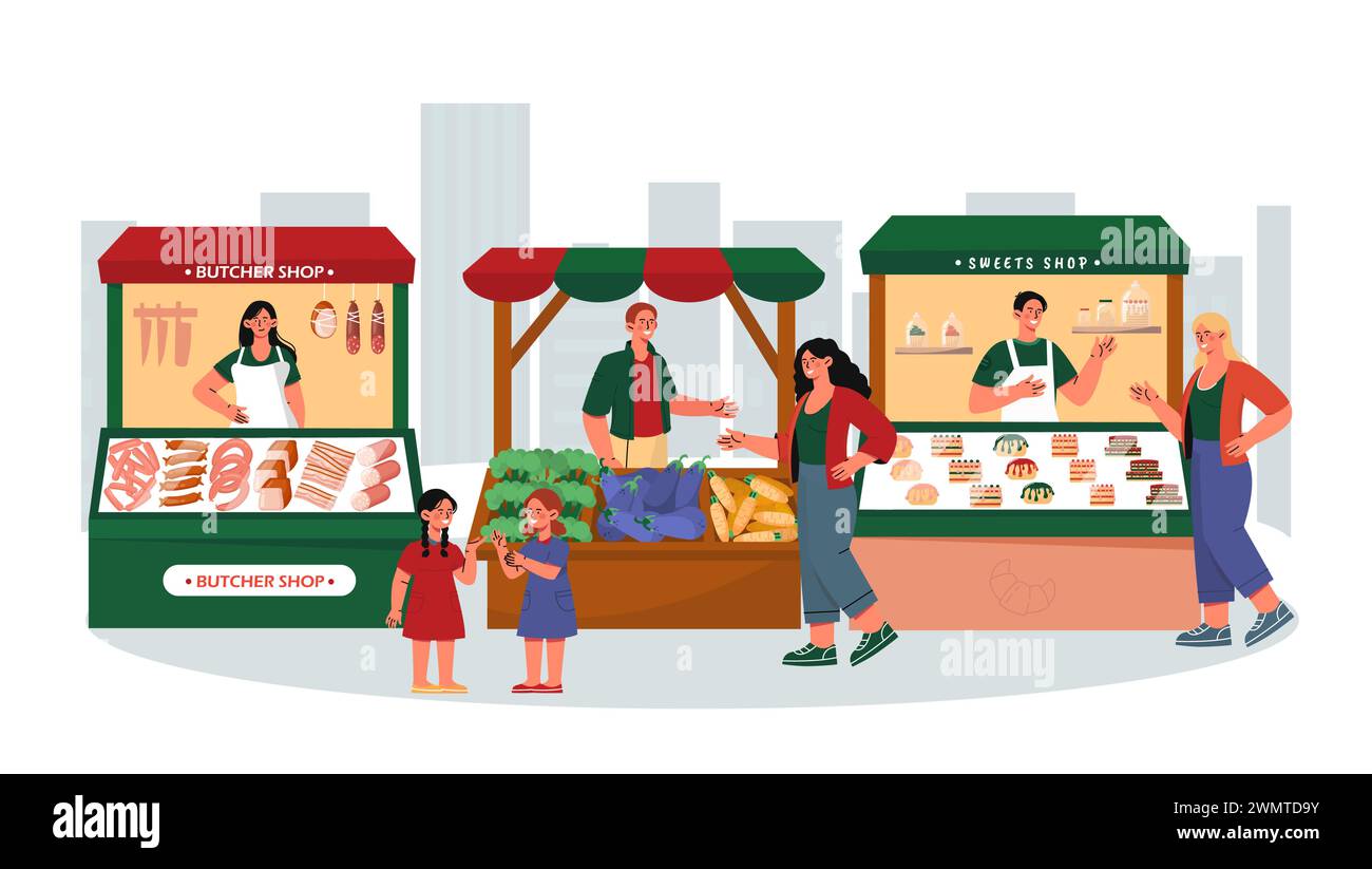 People at fair vector Stock Vector Image & Art - Alamy