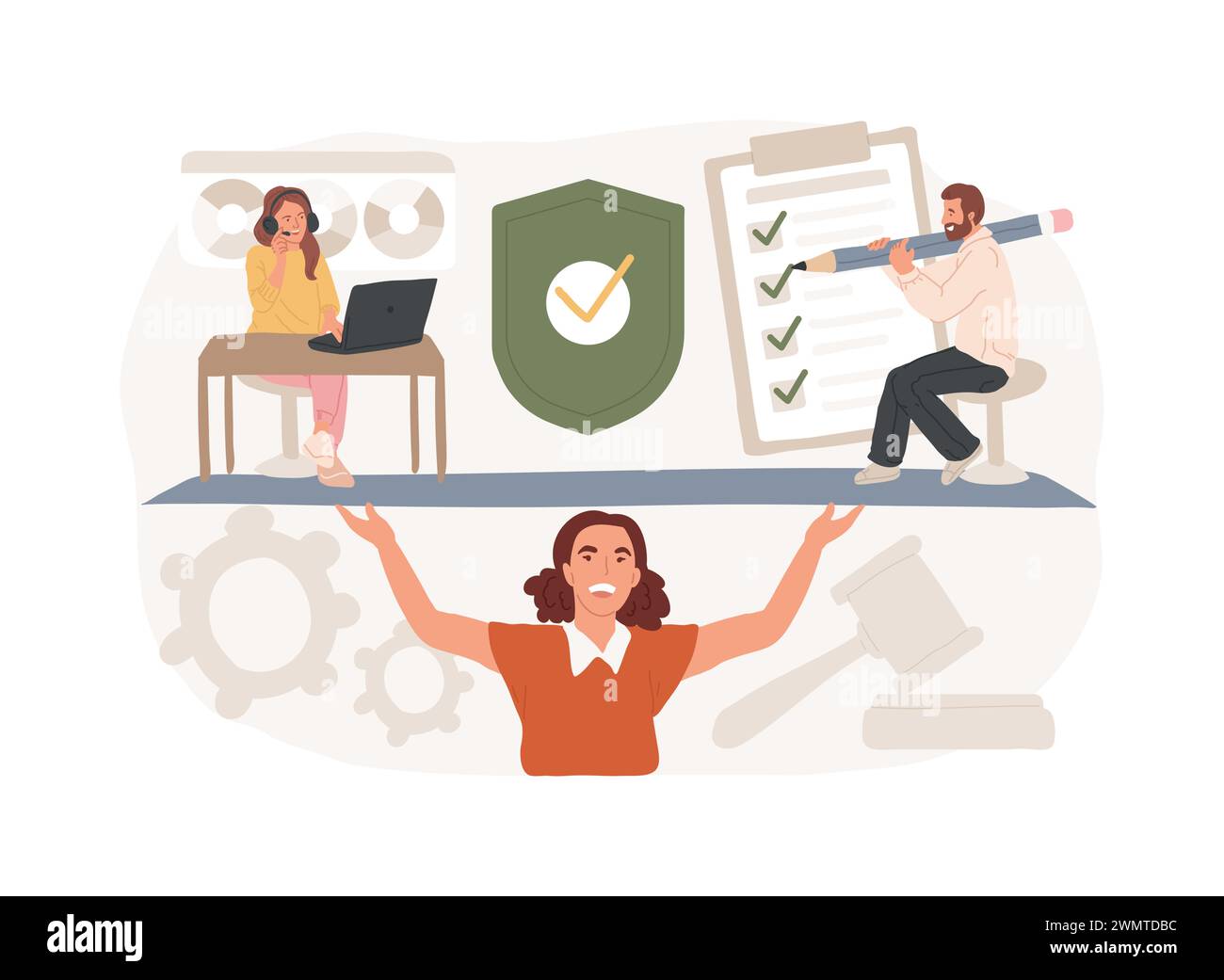 Accountability isolated concept vector illustration. Legal liability, personal and public ...