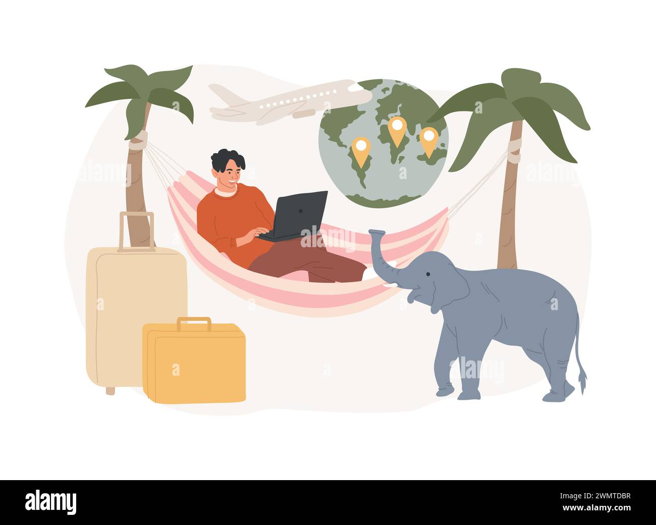 Nomadism isolated concept vector illustration. Without fixed habitation ...