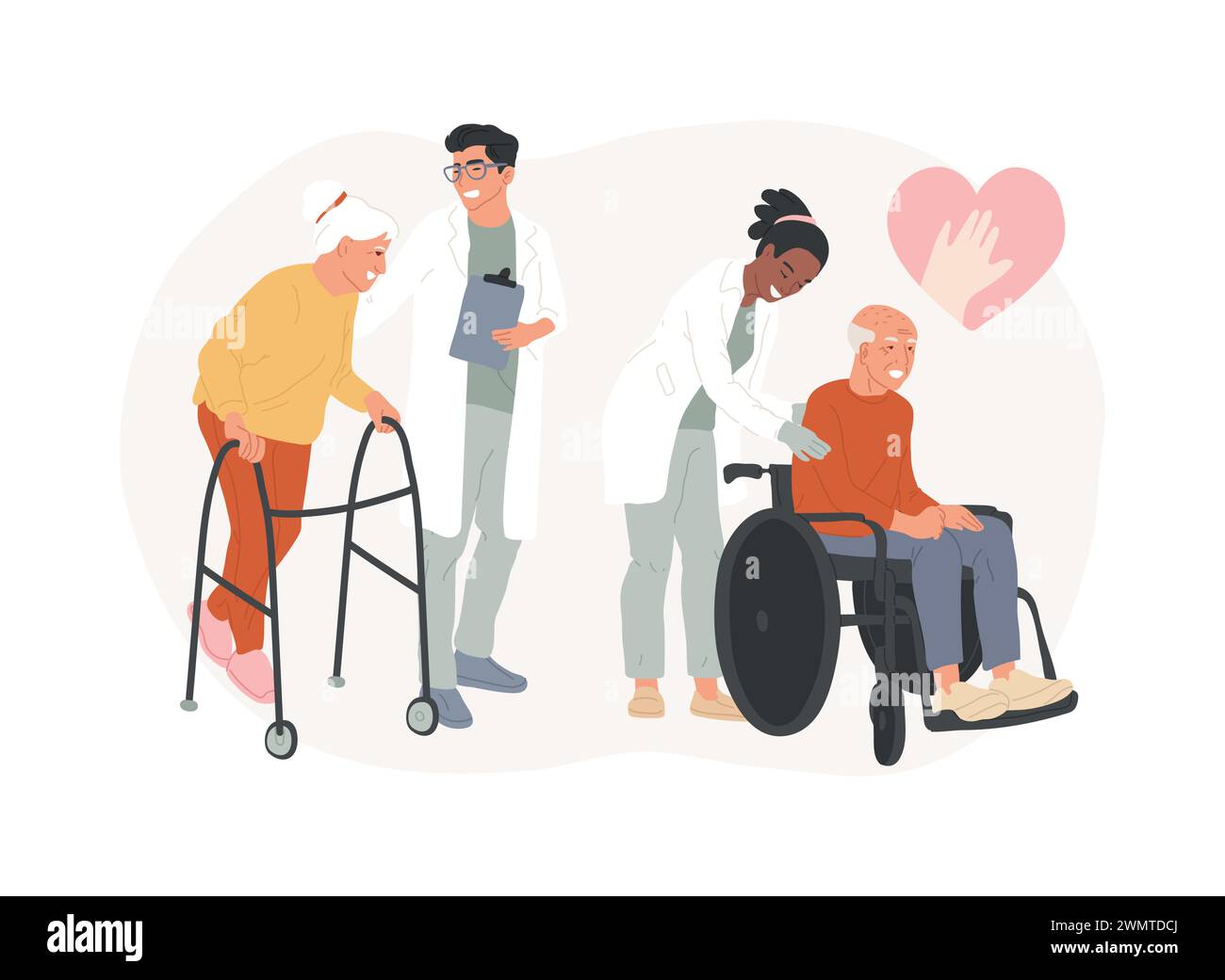Wheelchair lonely old Stock Vector Images - Alamy