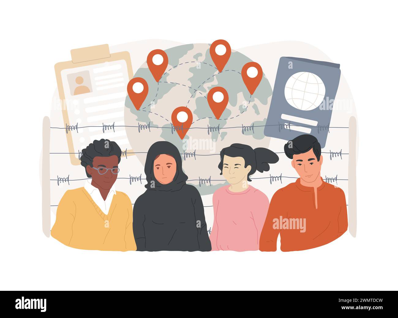 International migration isolated concept vector illustration ...