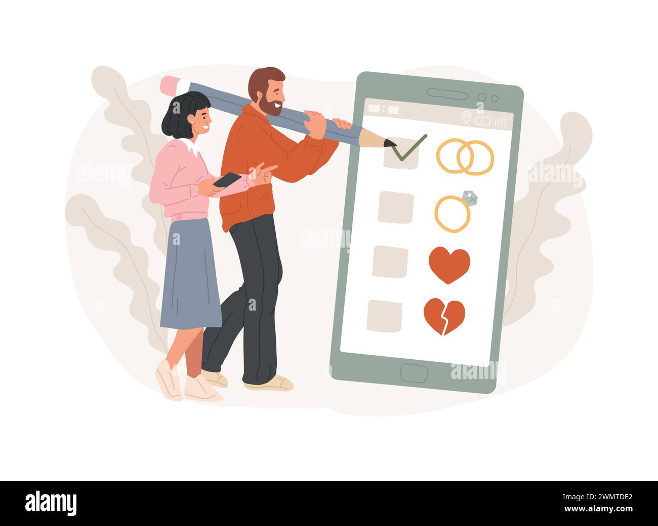 Relationship Status Isolated Concept Vector Illustration Relationship