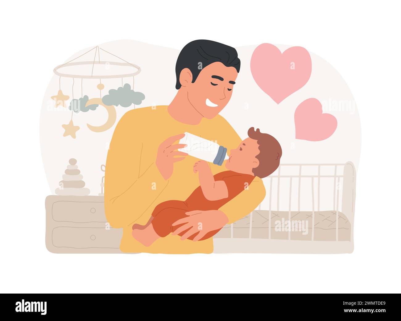 Son feeding Stock Vector Images - Alamy