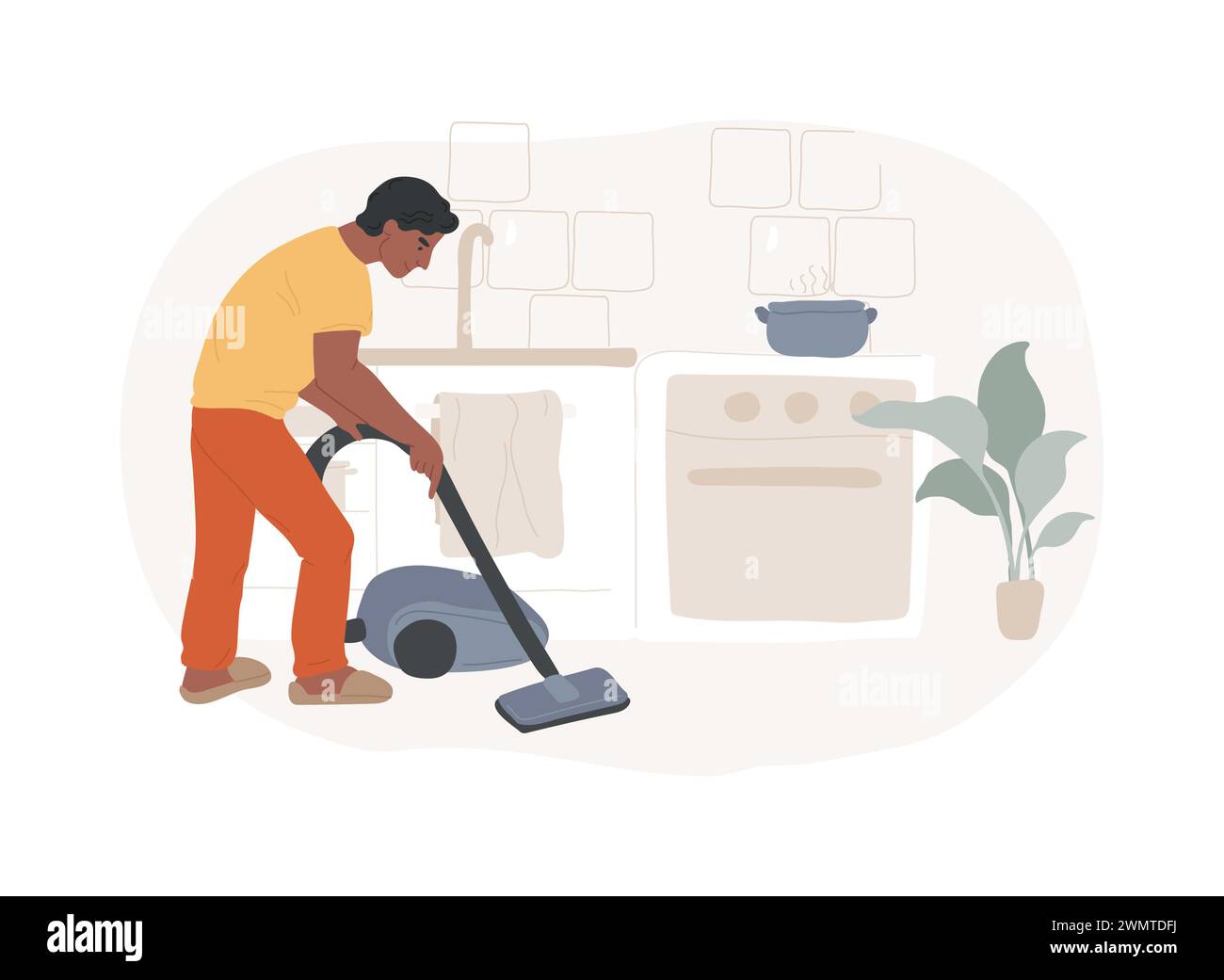 Dads and housework isolated concept vector illustration. Dad doing ...