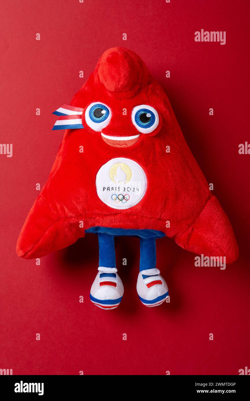 ZHONGSHAN China-January 21,2024:Paris Olympic Games 2024 mascot the ...