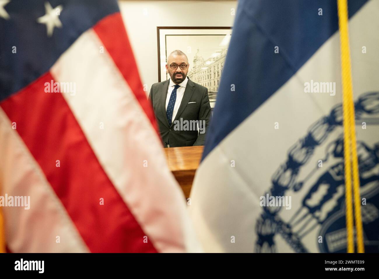 Home Secretary James Cleverly visits the NYPD headquarters in New York ...