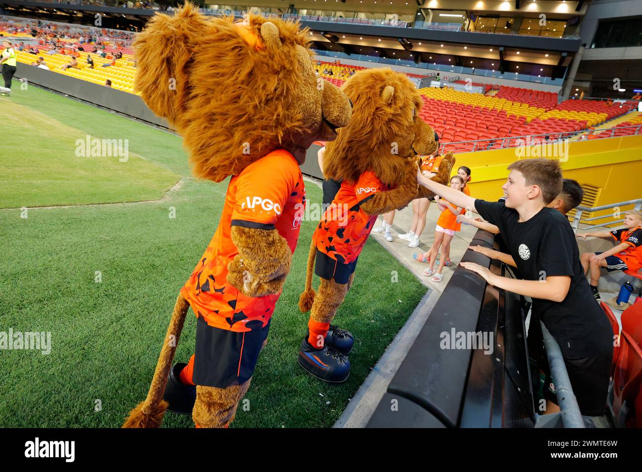 Brisbane, Australia. 23rd Feb, 2024. Suncorp Stadium Brisbane mascots ...