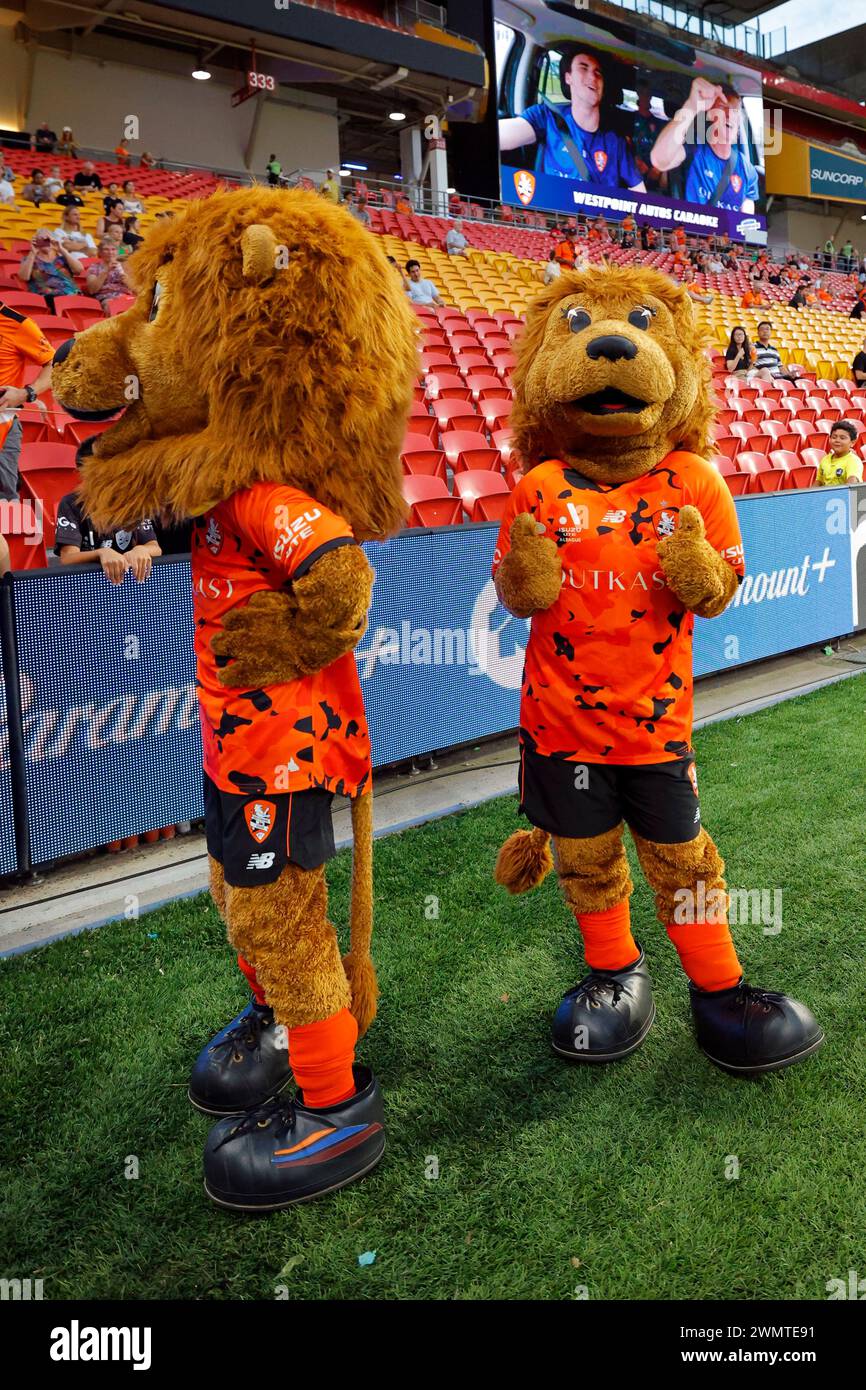 Brisbane, Australia. 23rd Feb, 2024. Suncorp Stadium Brisbane mascots ...