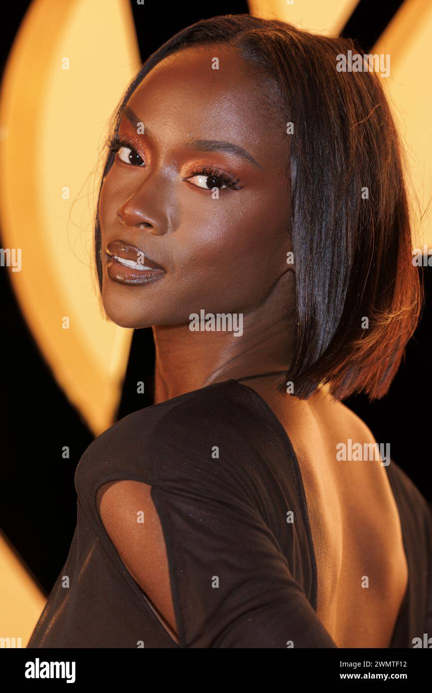 Ebony Riley attends the Yves Saint Laurent Fall/Winter 2024-2025 ready ...