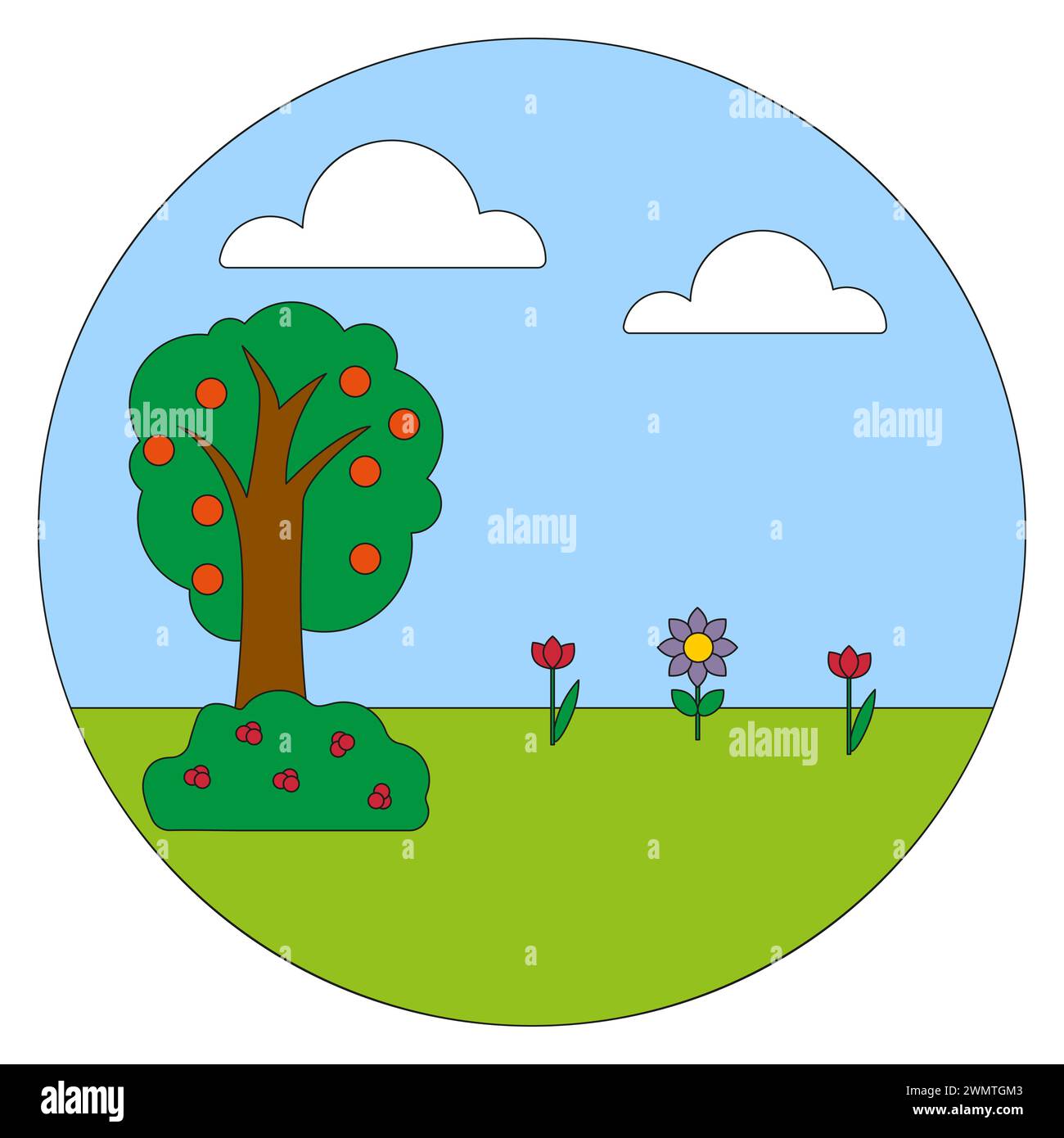 Scenic flowers blooming in Stock Vector Images - Alamy