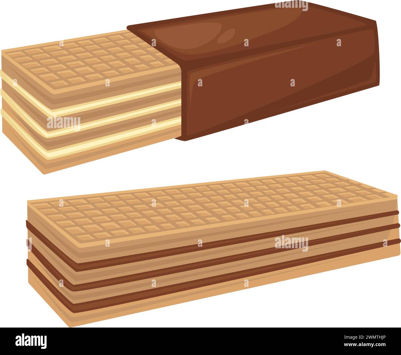 Wafer with vanilla and chocolate taste, vector Stock Vector Image & Art ...