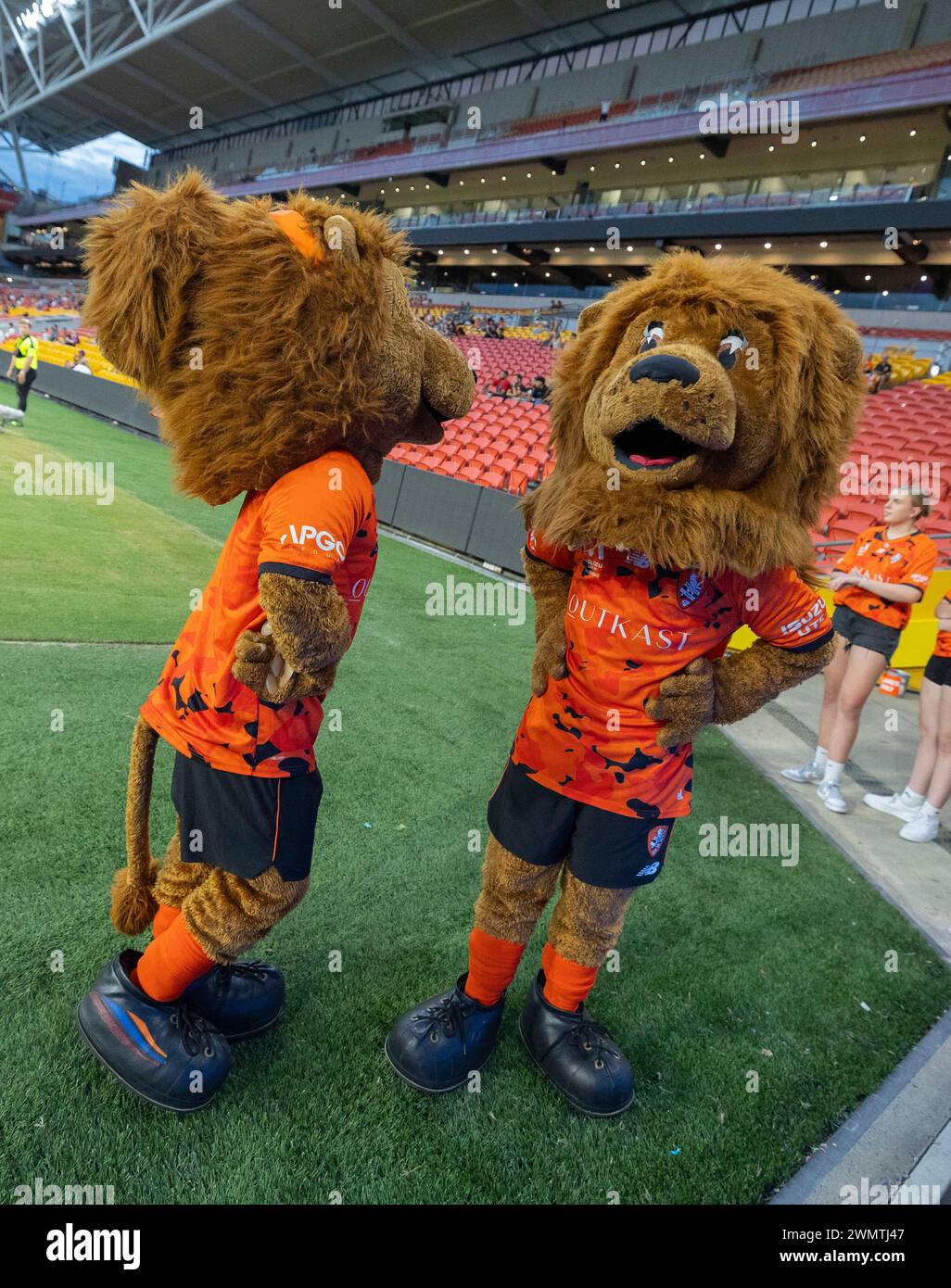 Brisbane, Australia. 23rd Feb 2024. Mascots entertain the crowd before ...