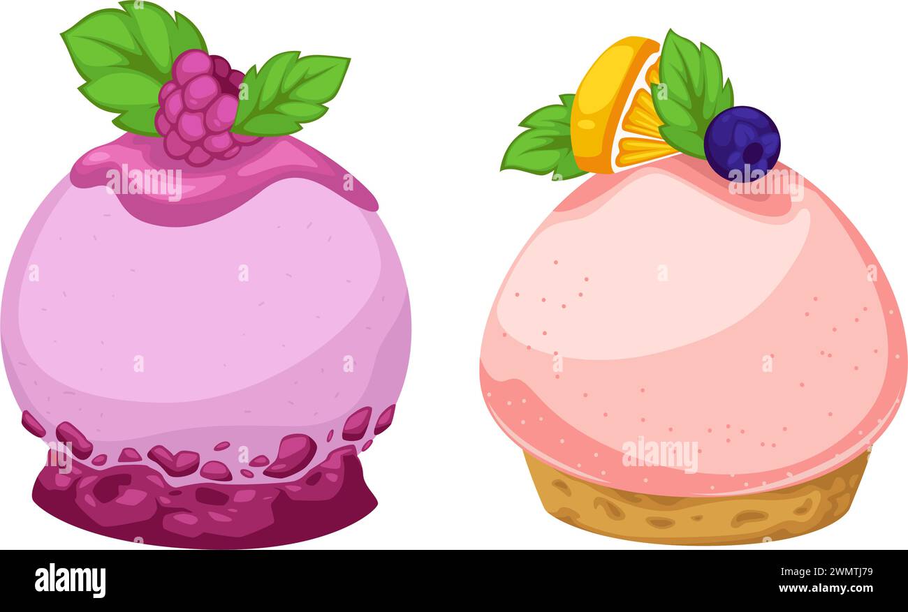 Glass dessert fresh berries Stock Vector Images - Alamy