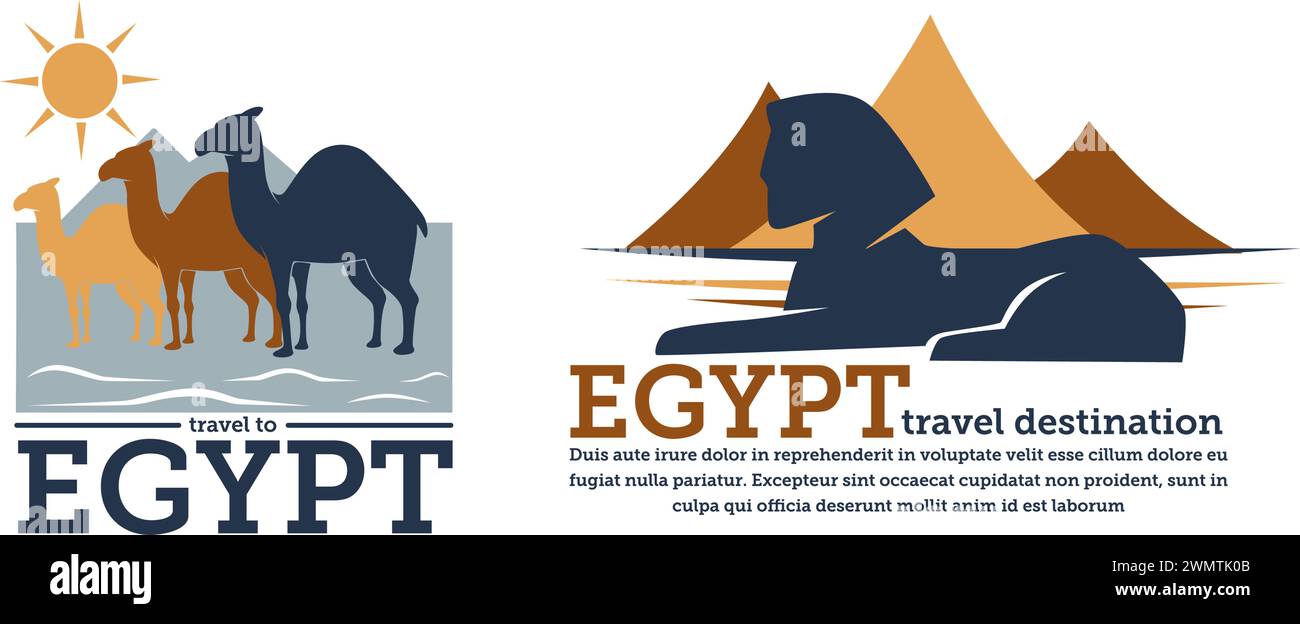 Travel to Egypt, historical and cultural banner Stock Vector Image ...