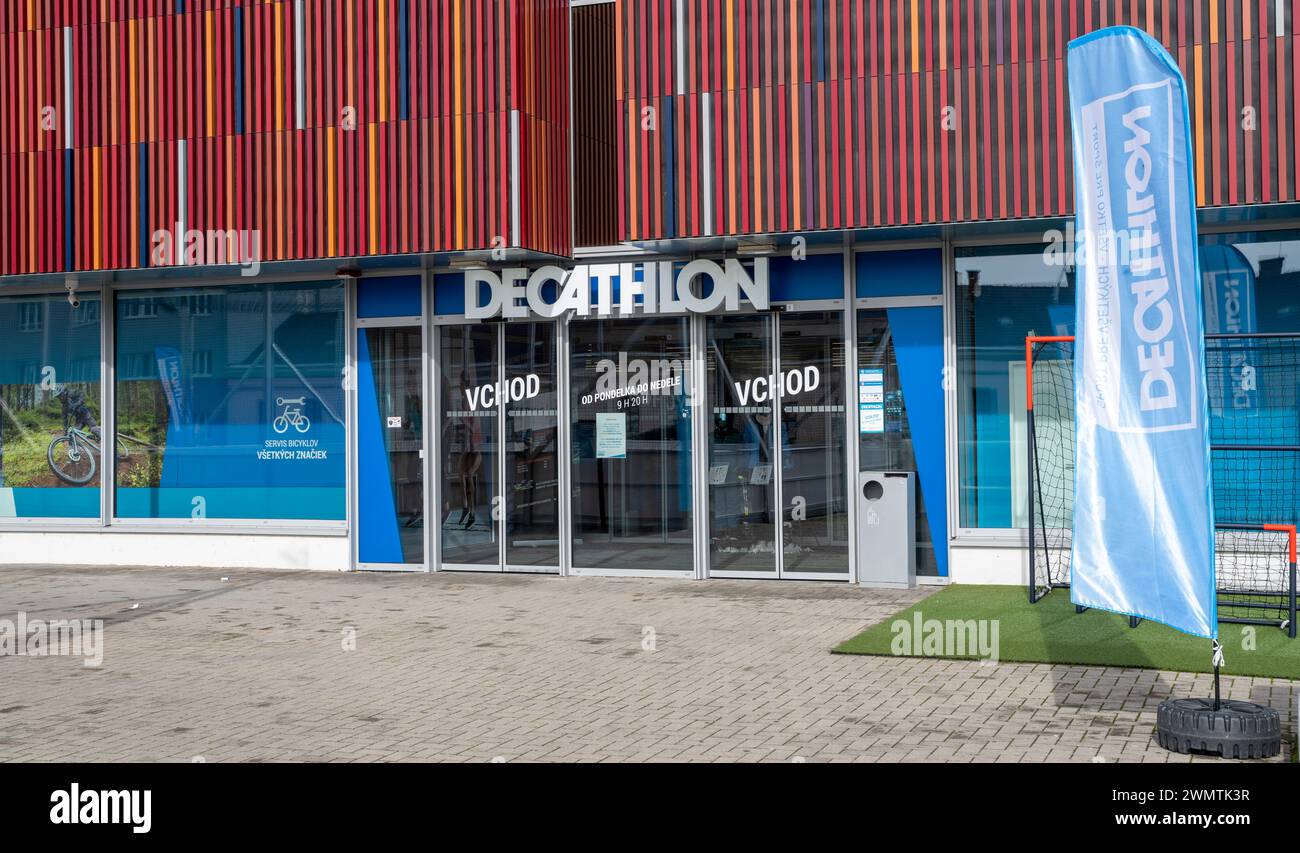 Nitra, Slovakia - February , 24, 2024 : Decathlon sport store entrance ...