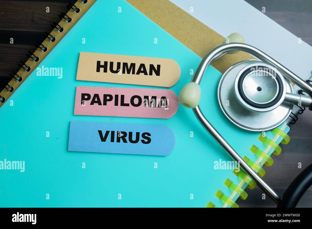 Concept of Human Papiloma Virus write on sticky notes with stethoscope ...