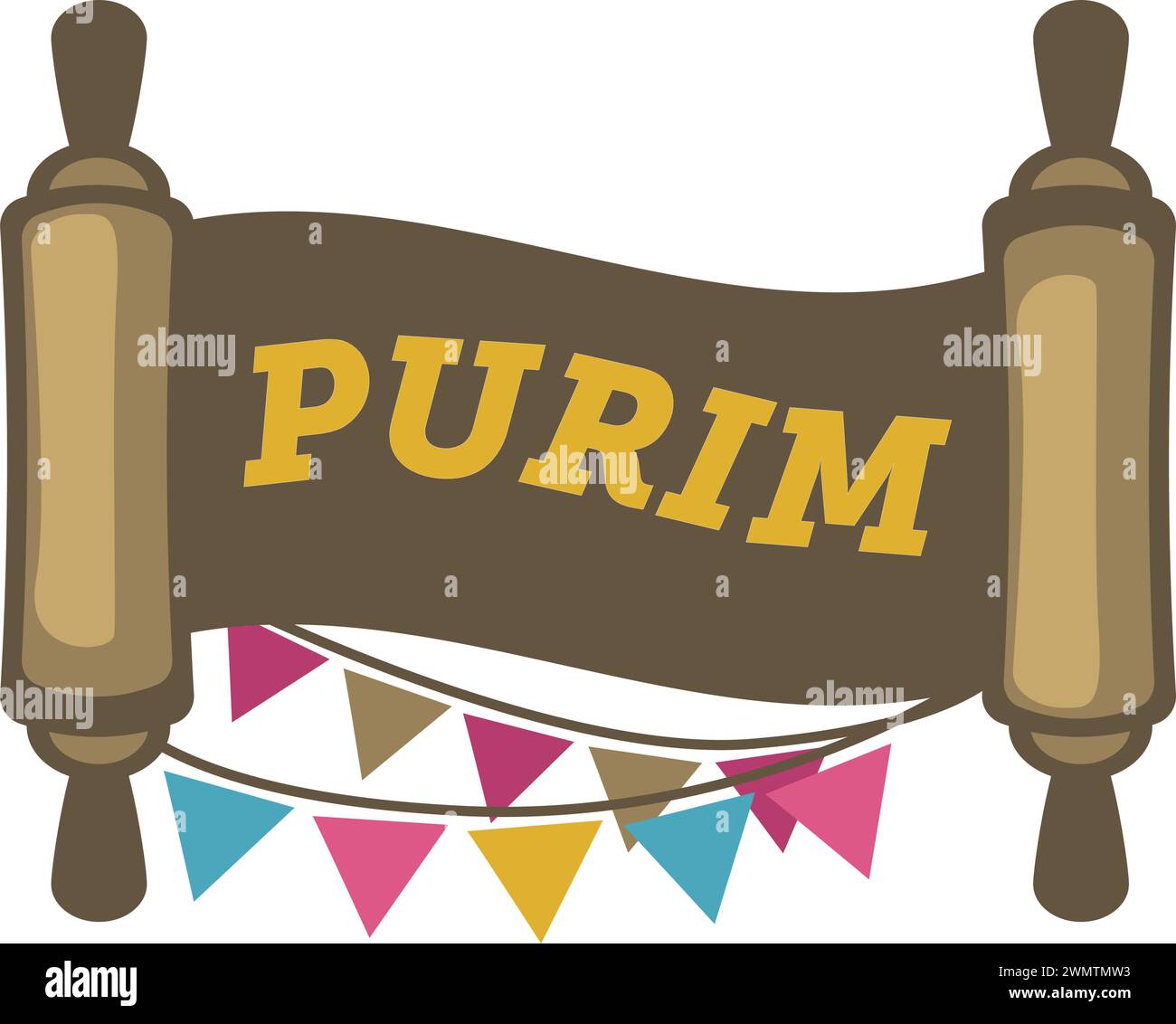 Jewish Purim celebration banner in form of scroll Stock Vector Image ...