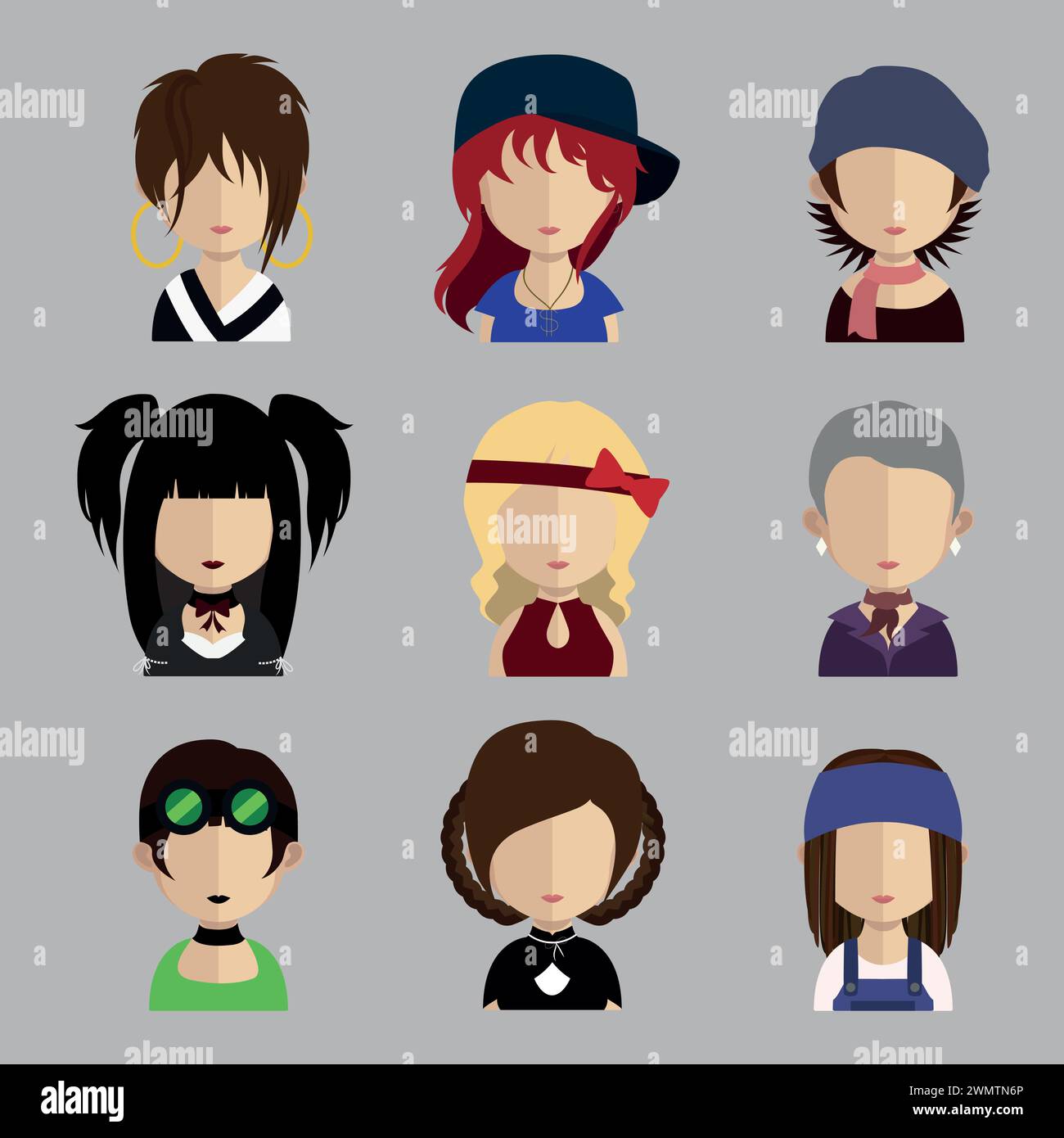 Vector Modern people avatars set Stock Vector Image & Art - Alamy