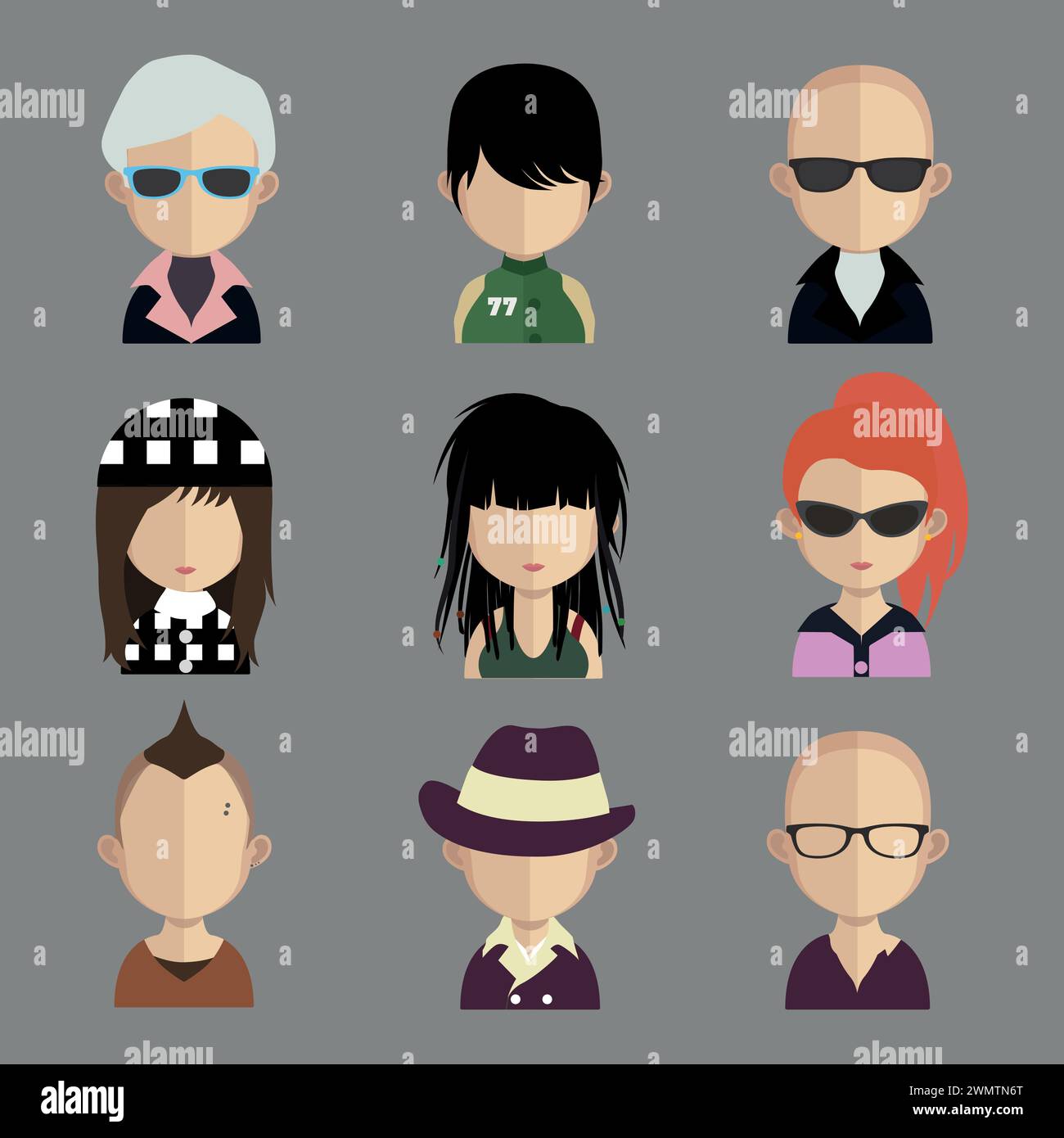 Vector Modern people avatars set Stock Vector Image & Art - Alamy