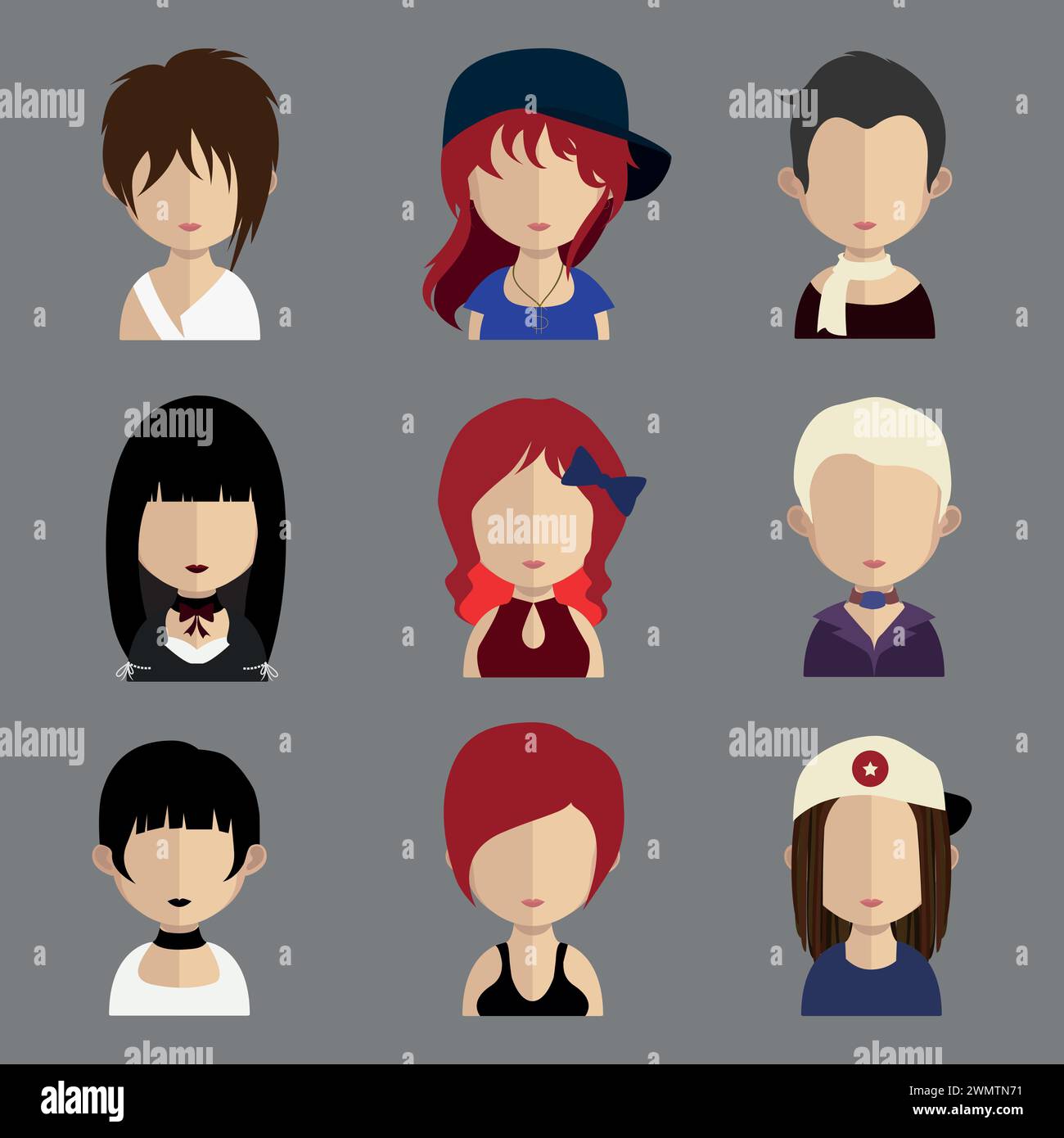 Vector Modern people avatars set Stock Vector Image & Art - Alamy