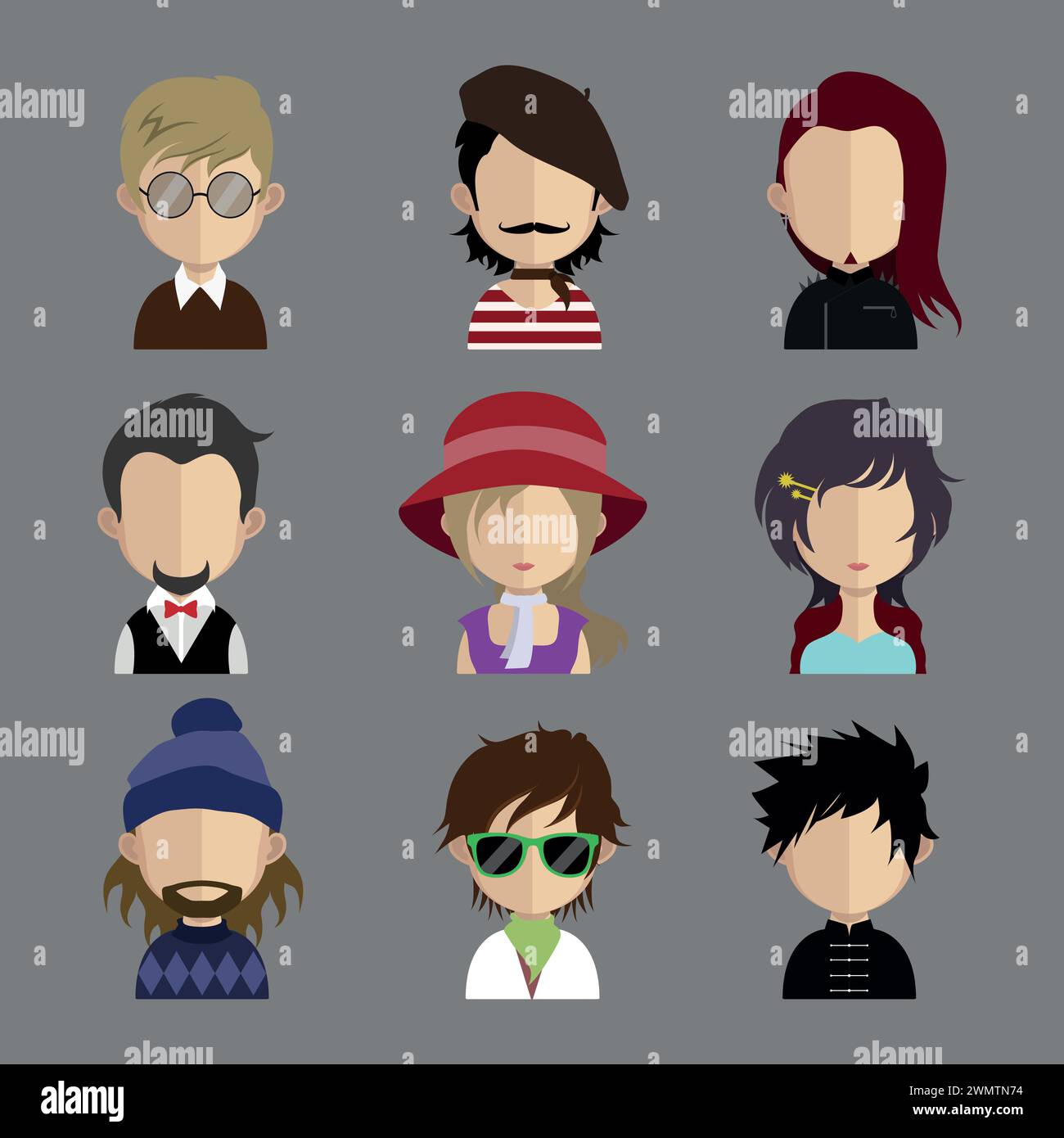 Vector Modern people avatars set Stock Vector Image & Art - Alamy