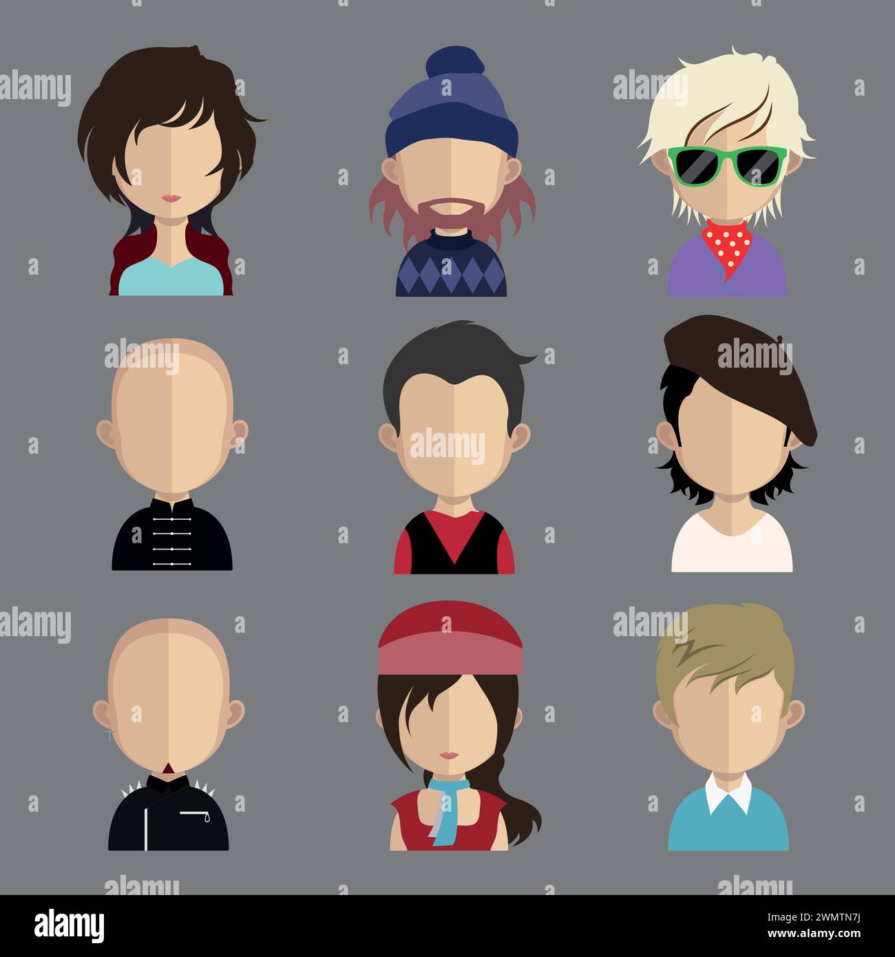 Vector Modern people avatars set Stock Vector Image & Art - Alamy