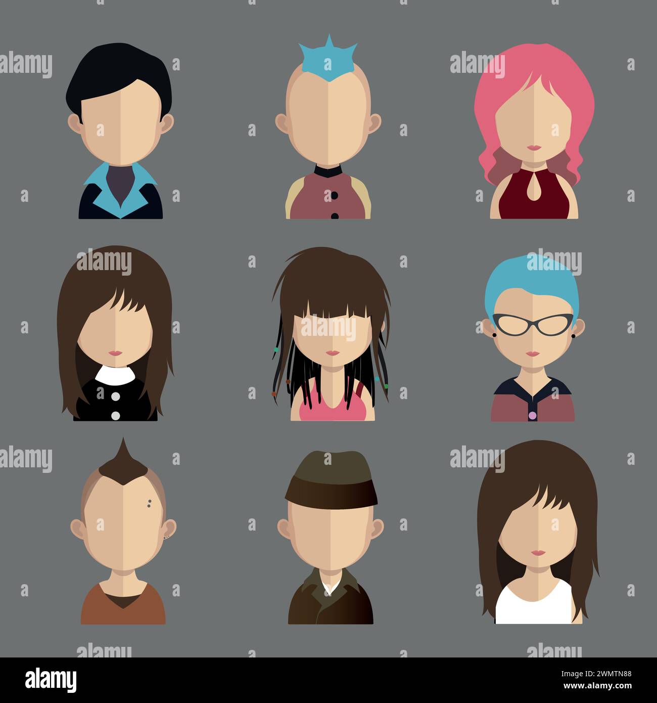 Vector Modern people avatars set Stock Vector Image & Art - Alamy