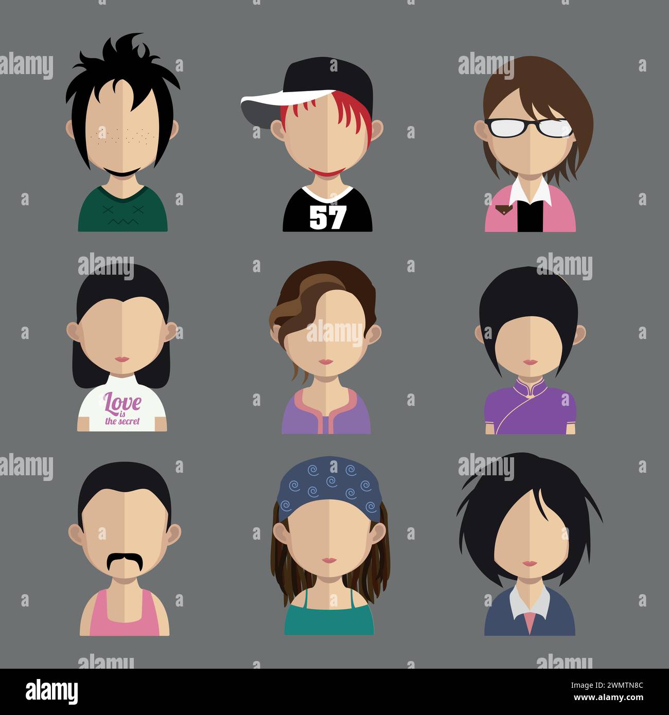 Vector Modern people avatars set Stock Vector Image & Art - Alamy