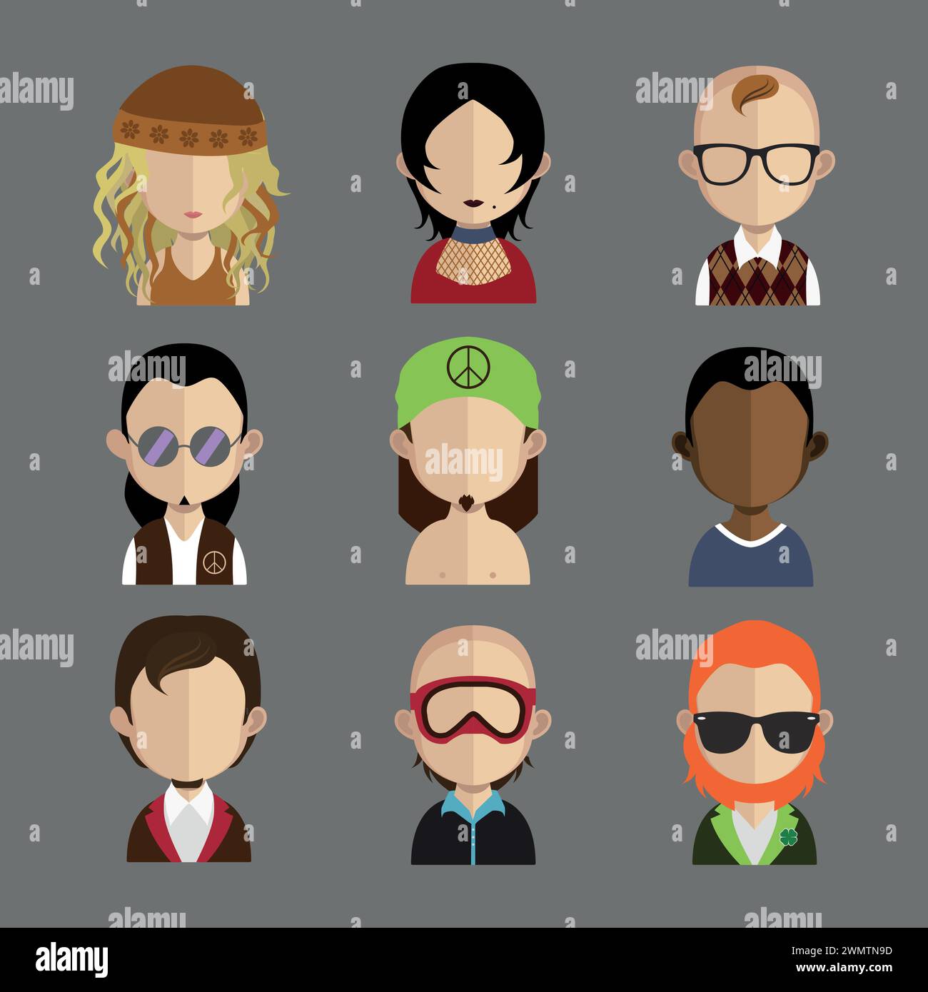 Vector Modern people avatars set Stock Vector Image & Art - Alamy