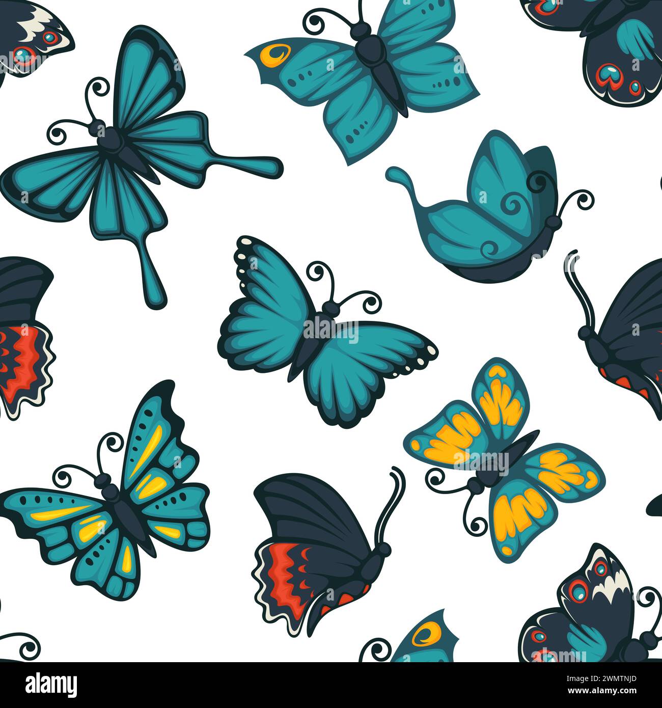 Different realistic butterflies Stock Vector Images - Alamy