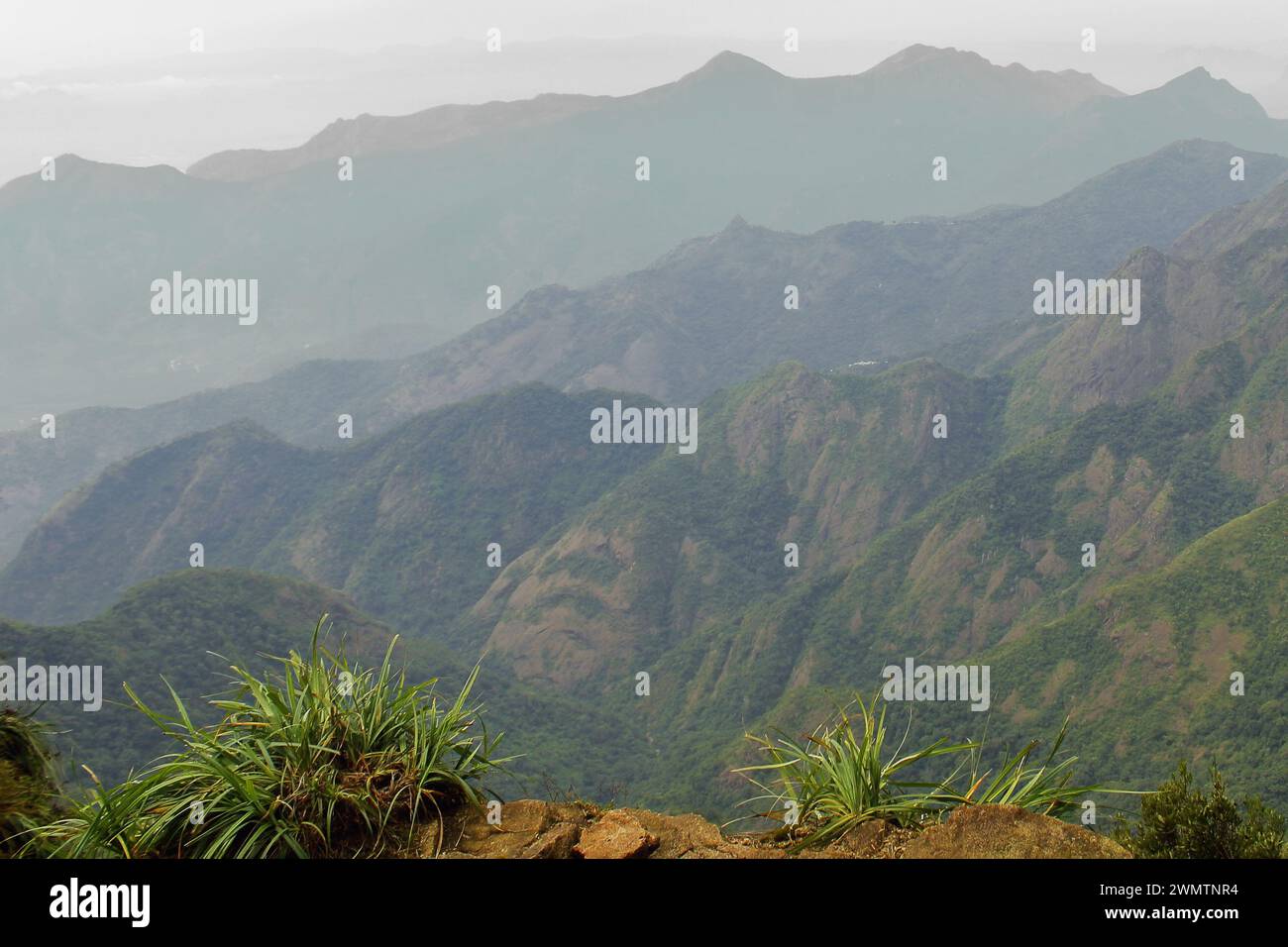 scenic panoramic view of palani mountains from kodaikanal hill station ...