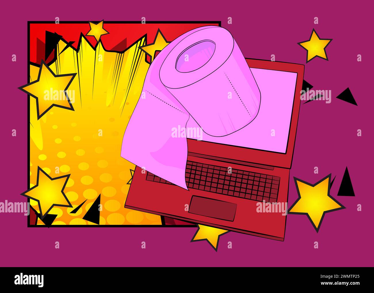 Cartoon Laptop Toilet Paper, comic book Notebook Hygiene Accessory ...