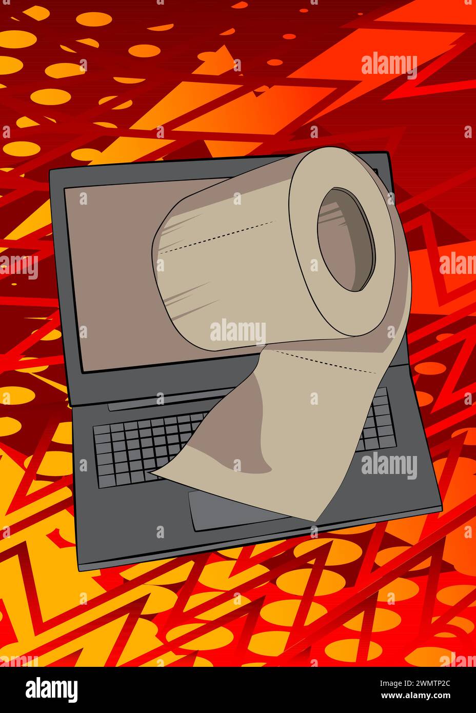 Cartoon Laptop Toilet Paper, comic book Notebook Hygiene Accessory ...