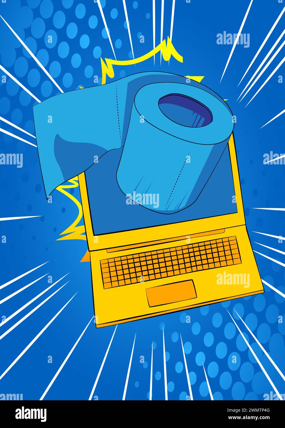 Cartoon Laptop Toilet Paper, comic book Notebook Hygiene Accessory ...