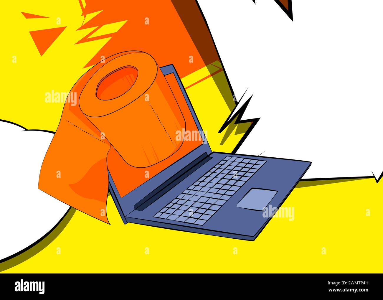 Cartoon Laptop Toilet Paper, comic book Notebook Hygiene Accessory ...