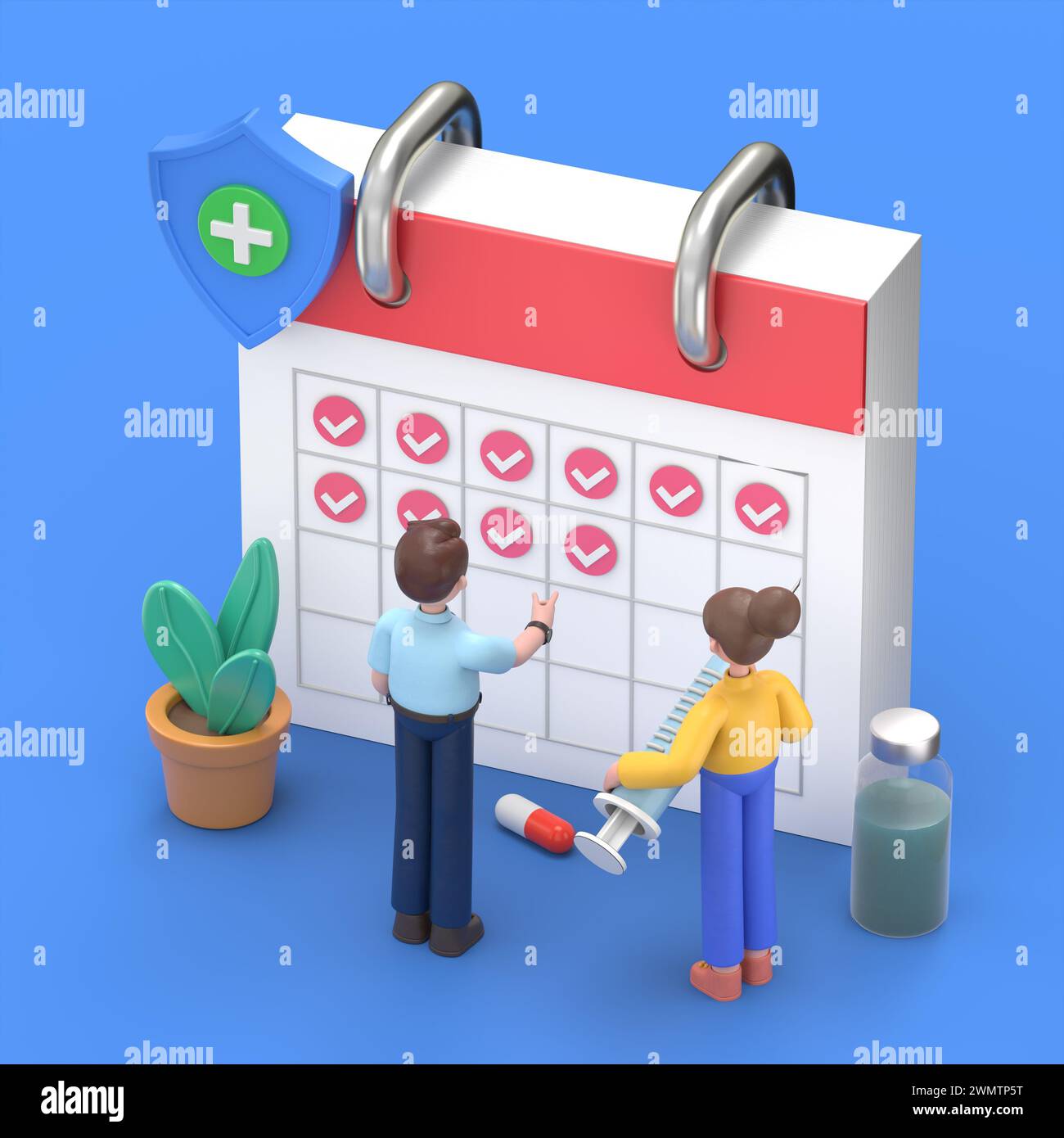 Medical Staff take care about People Immunity. Doctor Create ...