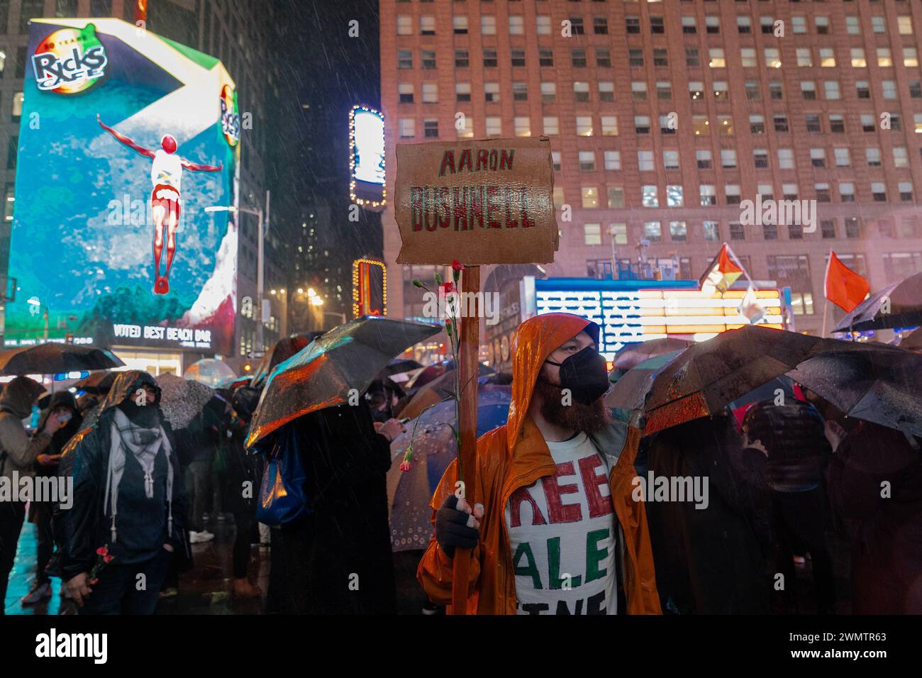 Activists gathered on Times Square in front of U. S. Army Recruiting ...