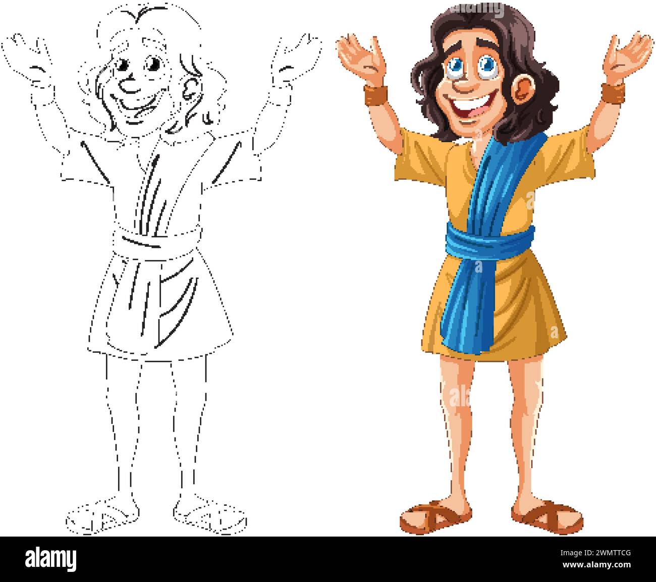 Colorful drawing of a happy, animated character Stock Vector Image ...