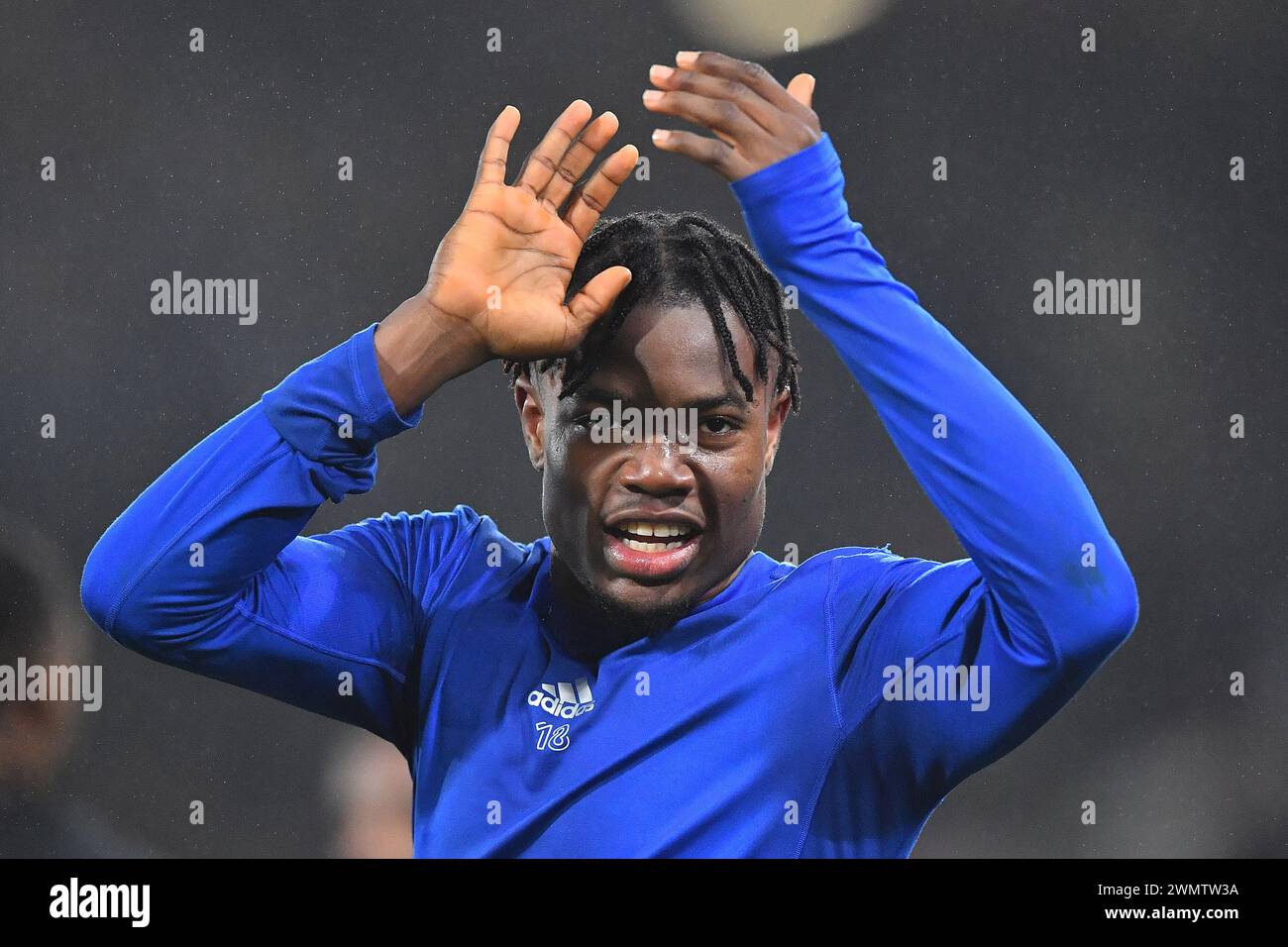 Bournemouth, UK. 27th Feb, 2024. Abdul Fatawu of Leicester City ...