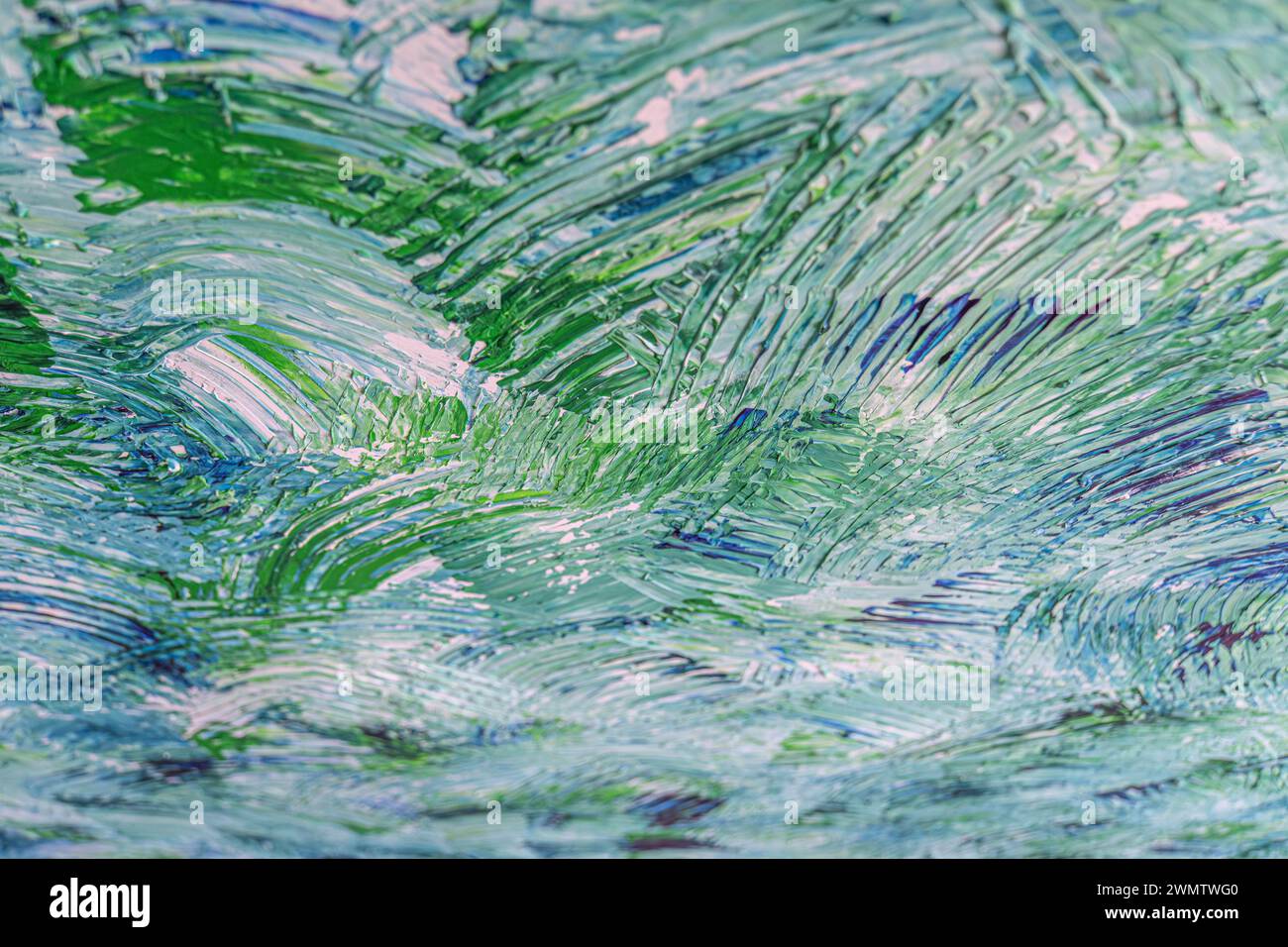 Hard paint strokes of blue and green color Stock Photo - Alamy