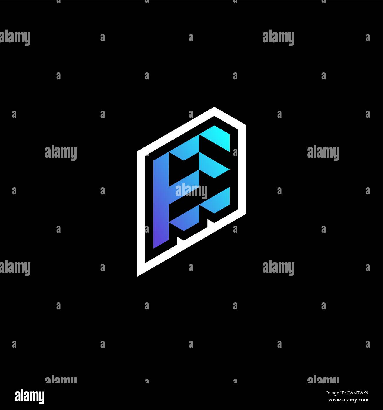 EE initial gradient blue gaming concept ideas for esport team, twitch ...