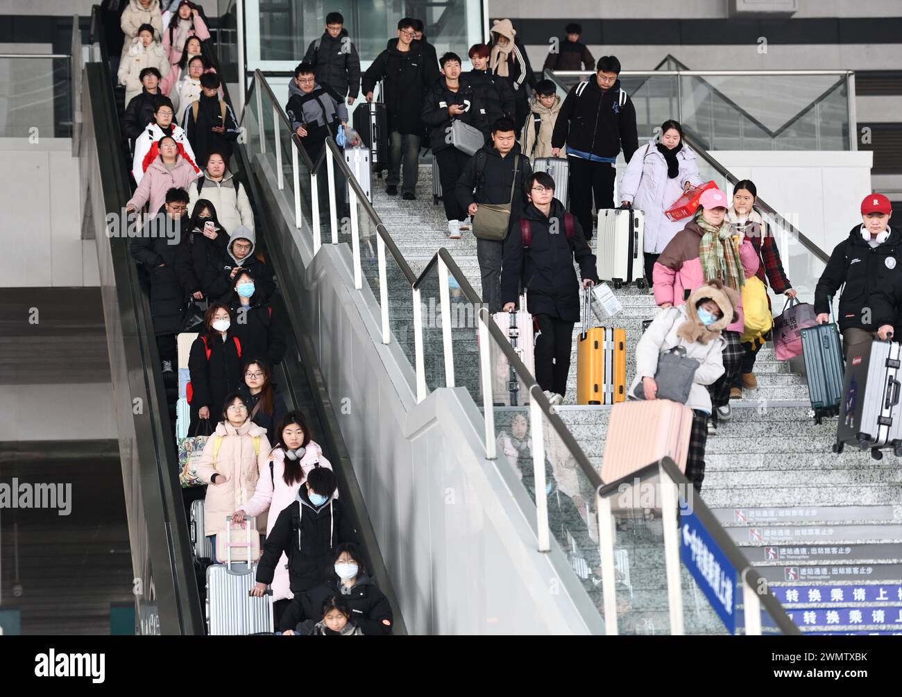 Fuyang West railway station welcomes returning passengers after the ...